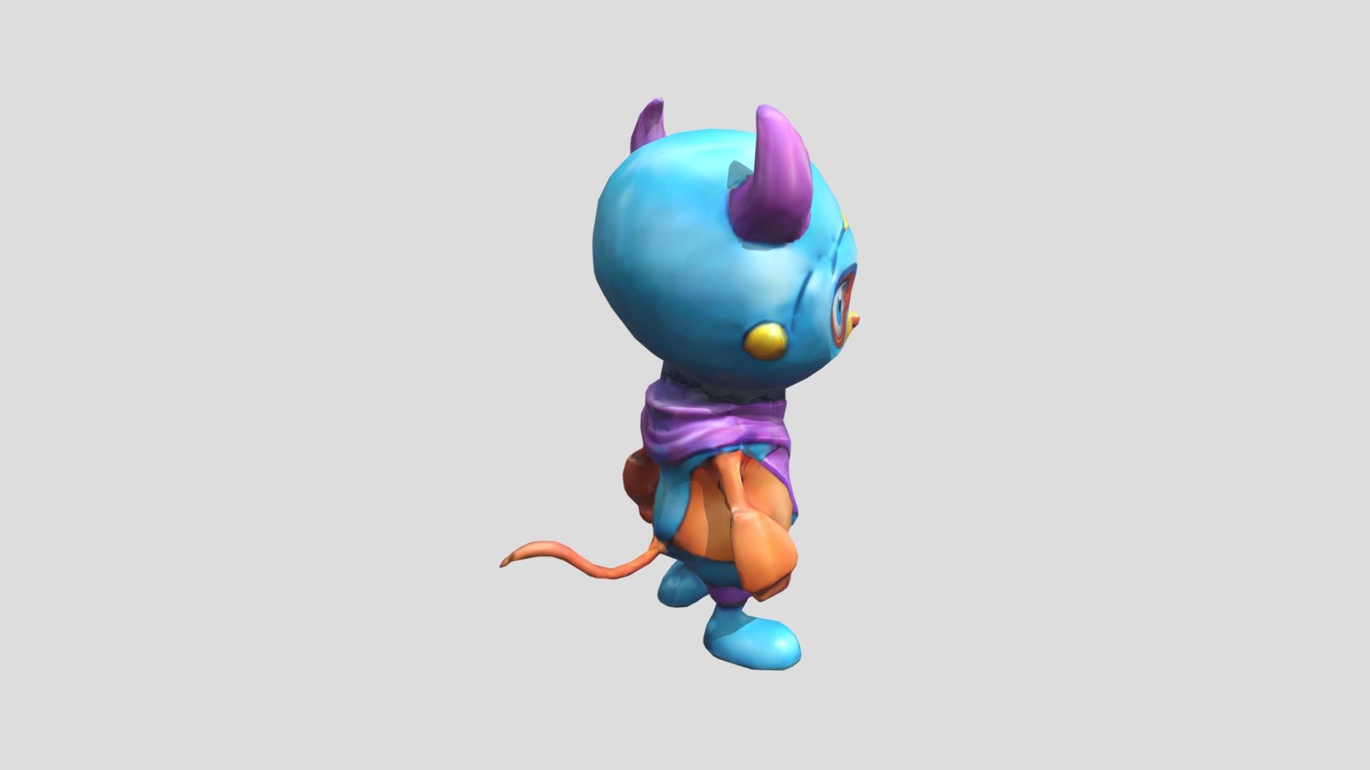 A 3D render of a colorful cartoon creature with - Download Free 3D ...