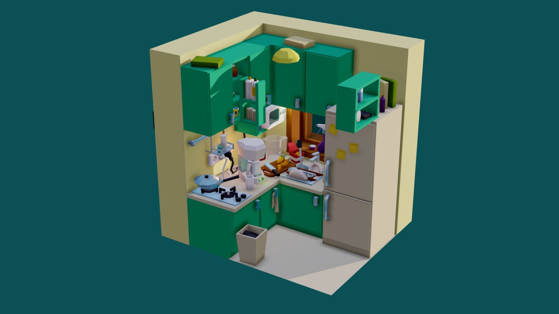 Tiny kitchen - 3D model by burunduk [fad0e11] - Sketchfab