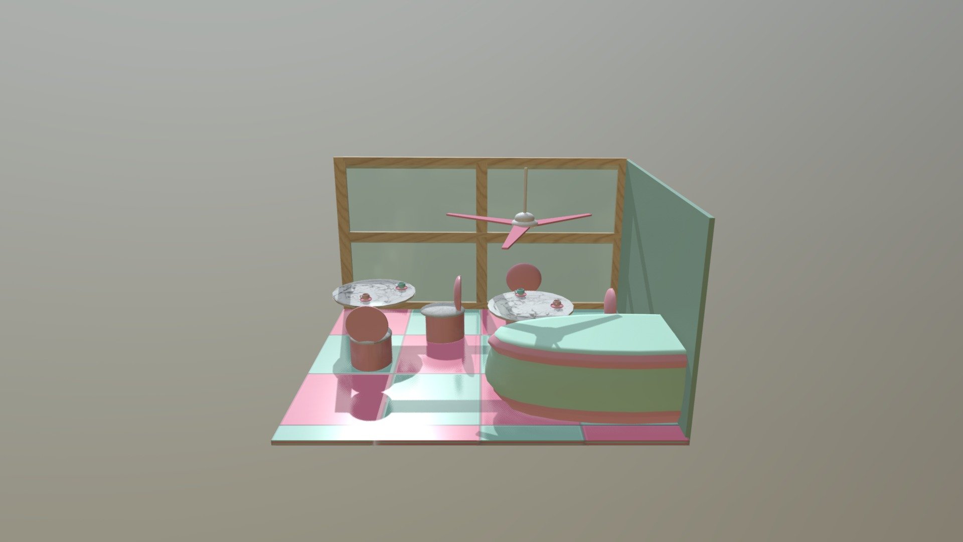 Cafe/Diner Diorama - 3D model by Chelsie [fad35f0] - Sketchfab