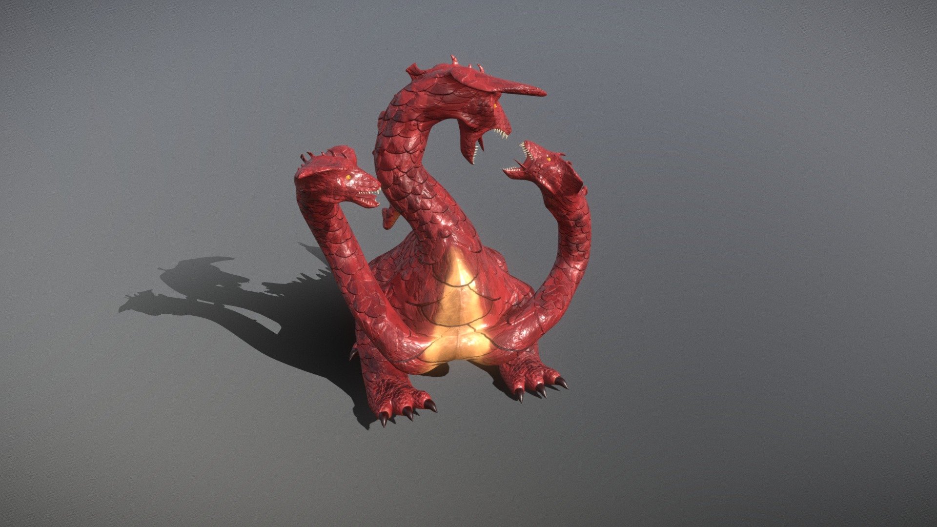 Three headed Hydra - 3D model by Keeya [fad68ee] - Sketchfab
