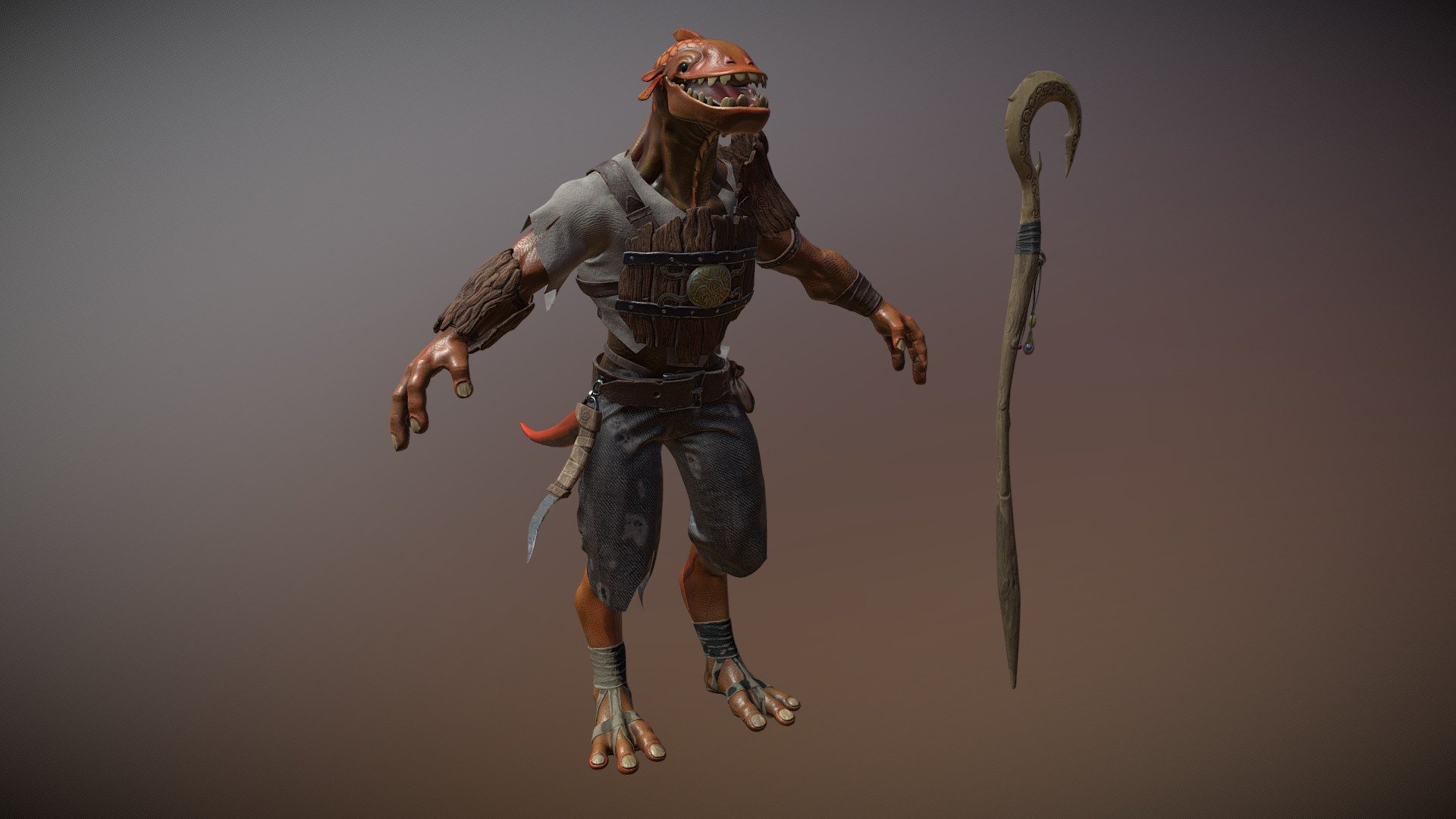 Lizard man - 3D model by Hubert Zapart (@draghag) [fadd819] - Sketchfab