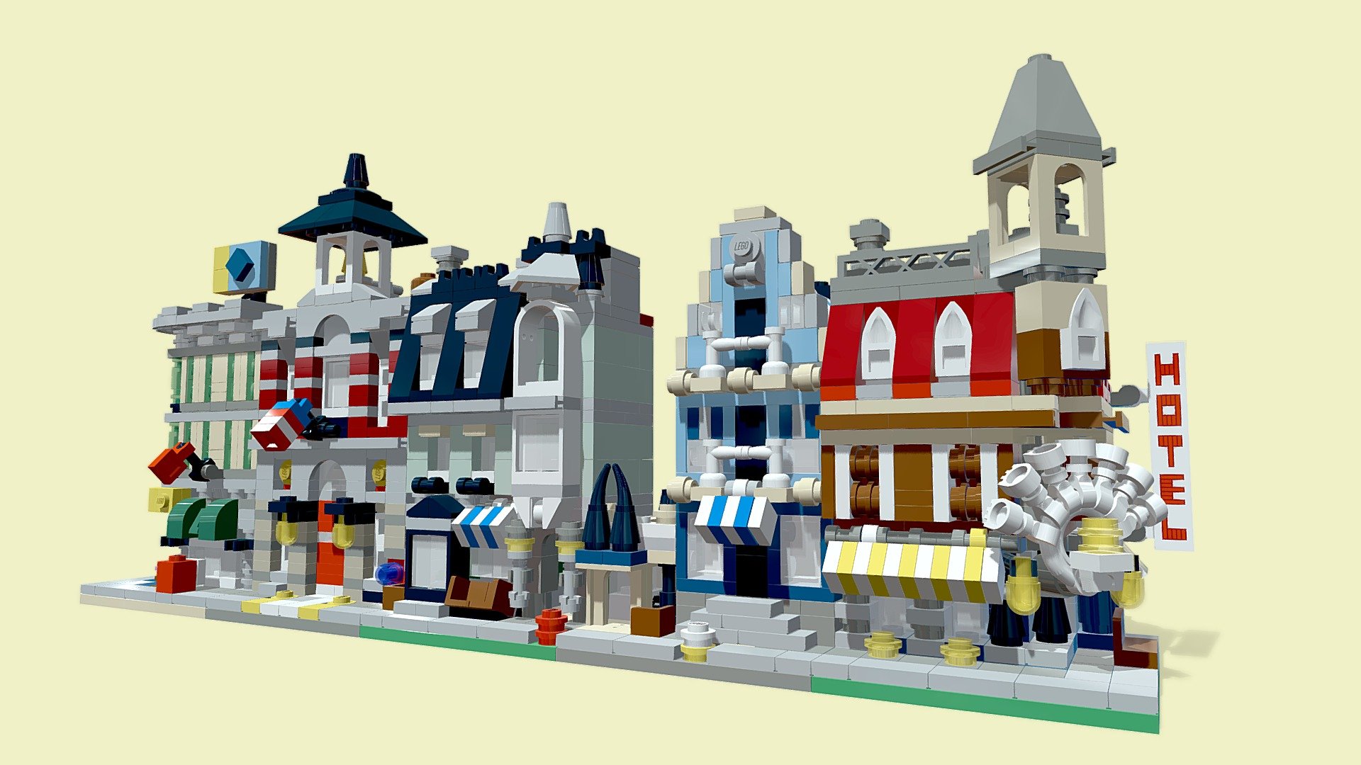 LEGO CREATOR Expert 10230 Mini Modulars - Download Free 3D model by A1 Works (@a1works) [fae4aa2 ...