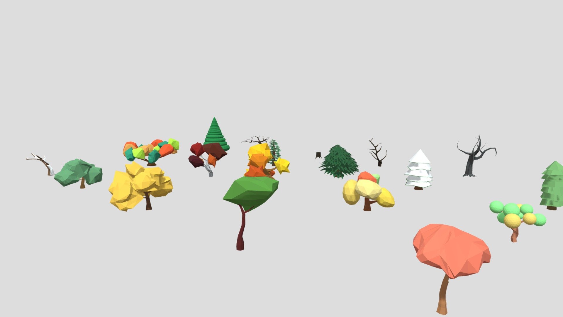 Low poly tree collection - Download Free 3D model by KissTheShow ...