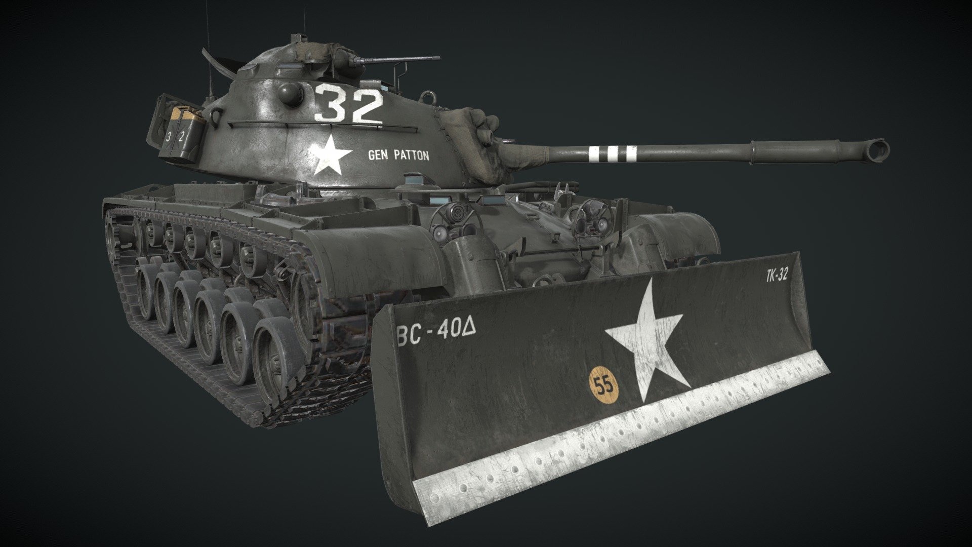 M48A1 №32 "Gen Patton" 40th Armor - 3D model by leviathan07.ams ...