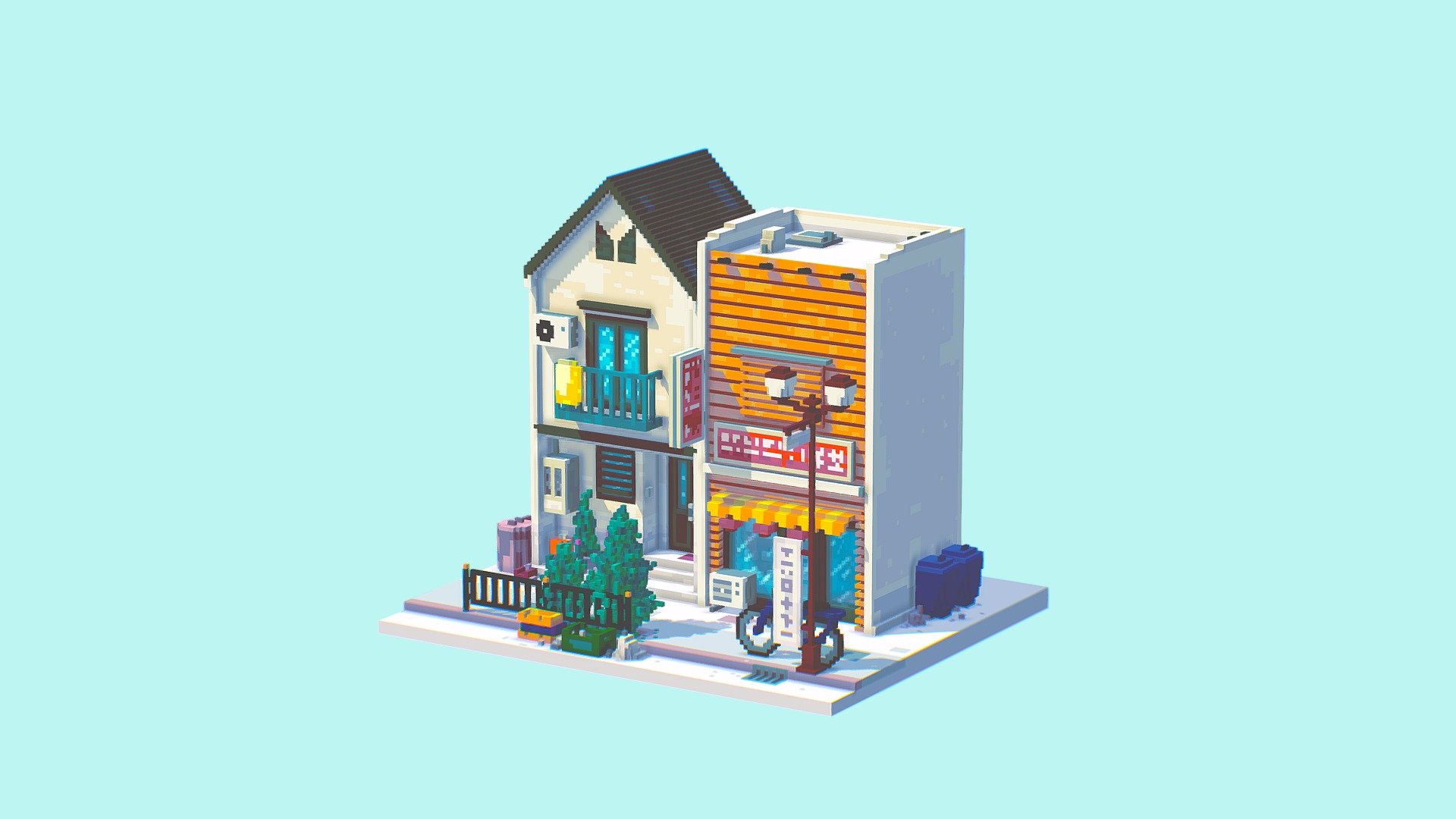 Storefront E - 3D model by voxel.grenade (@c_vdm) [fafe4ca] - Sketchfab