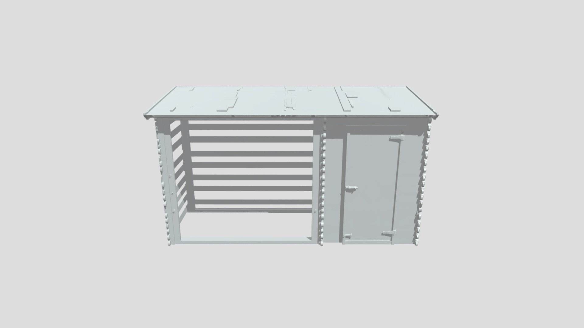 Wooden garden shed with slats - 3D model by Olimpine-Ramybe [fb02117 ...
