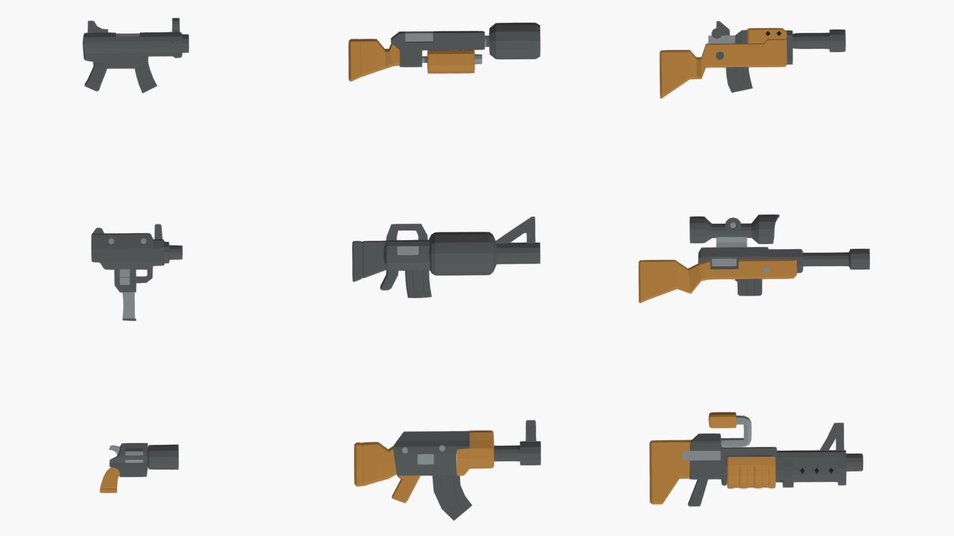 Low poly guns pack 2 - Download Free 3D model by MedSamer [fb1083f ...