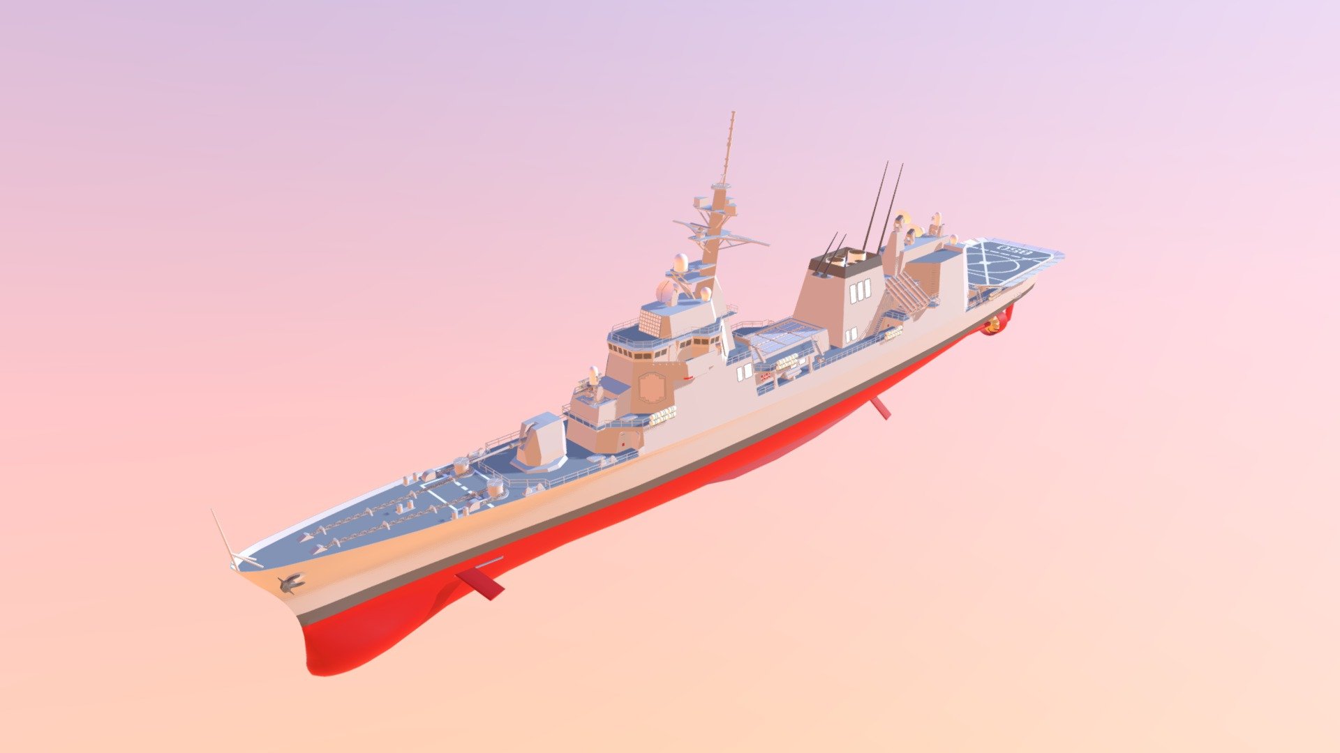 Justice-class Destroyer 1990 - 3D model by TheoComm (@TheoComm16 ...