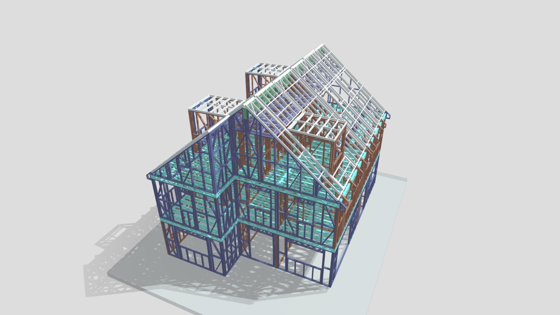 2 unit 2 level house with loft roof - 3D model by Ldpds [fb19483 ...