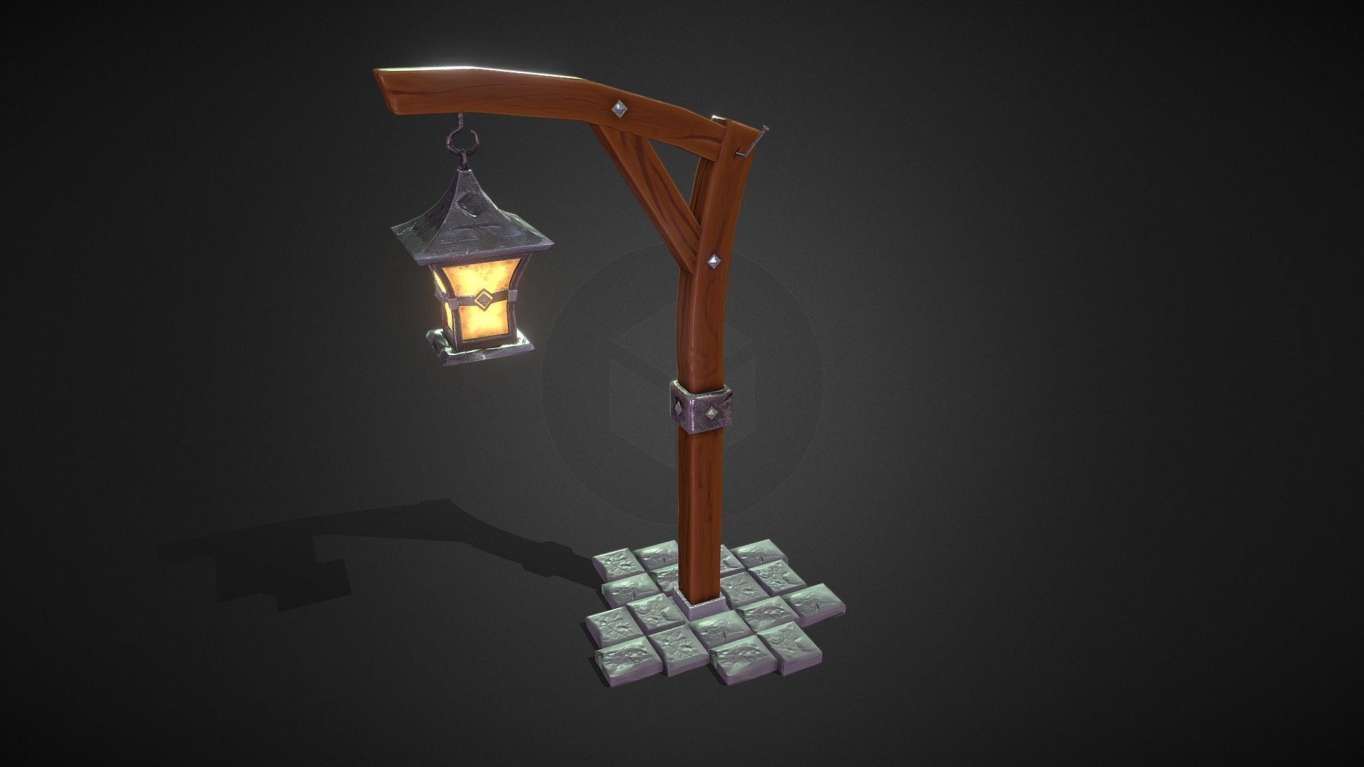 Stylized Wood Lamppost - 3D model by Lucio.af [fb199b3] - Sketchfab