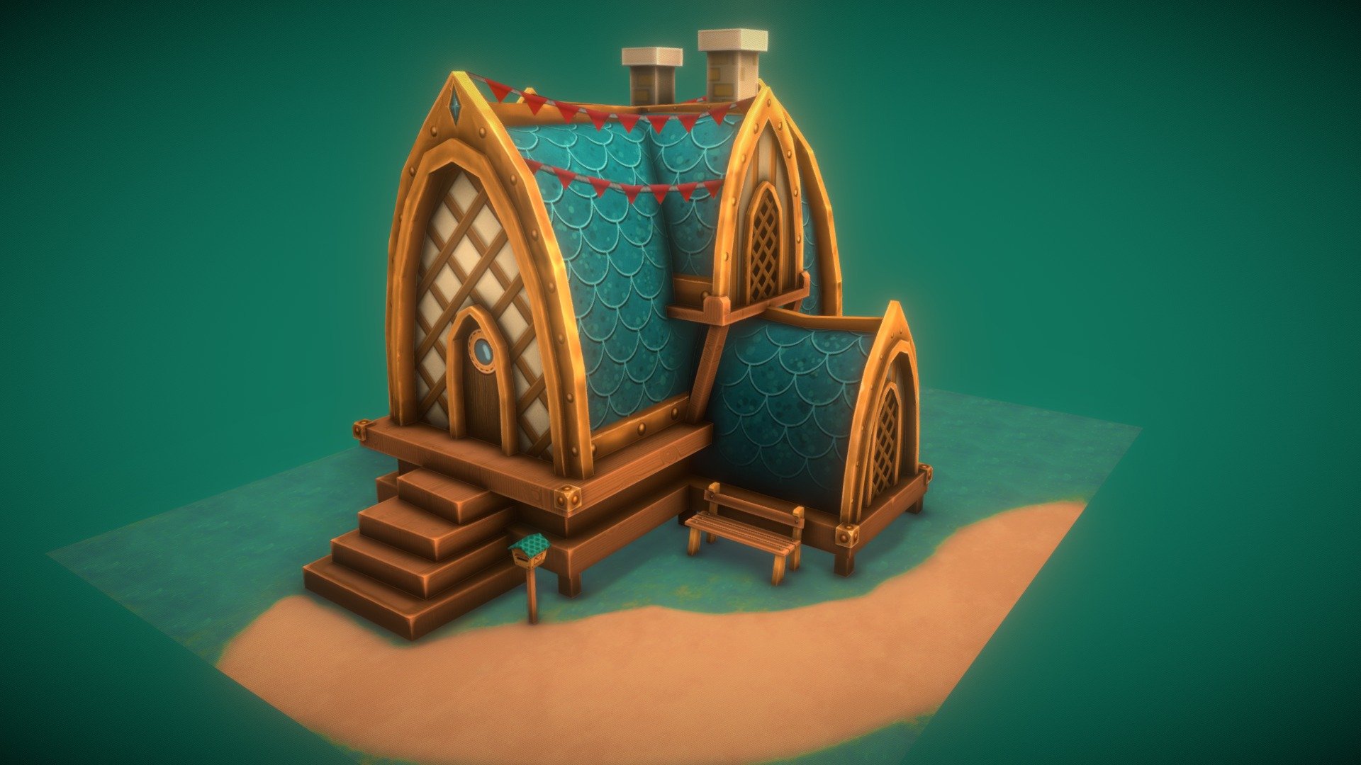 House - My first model Hand painted - Download Free 3D model by squiers ...