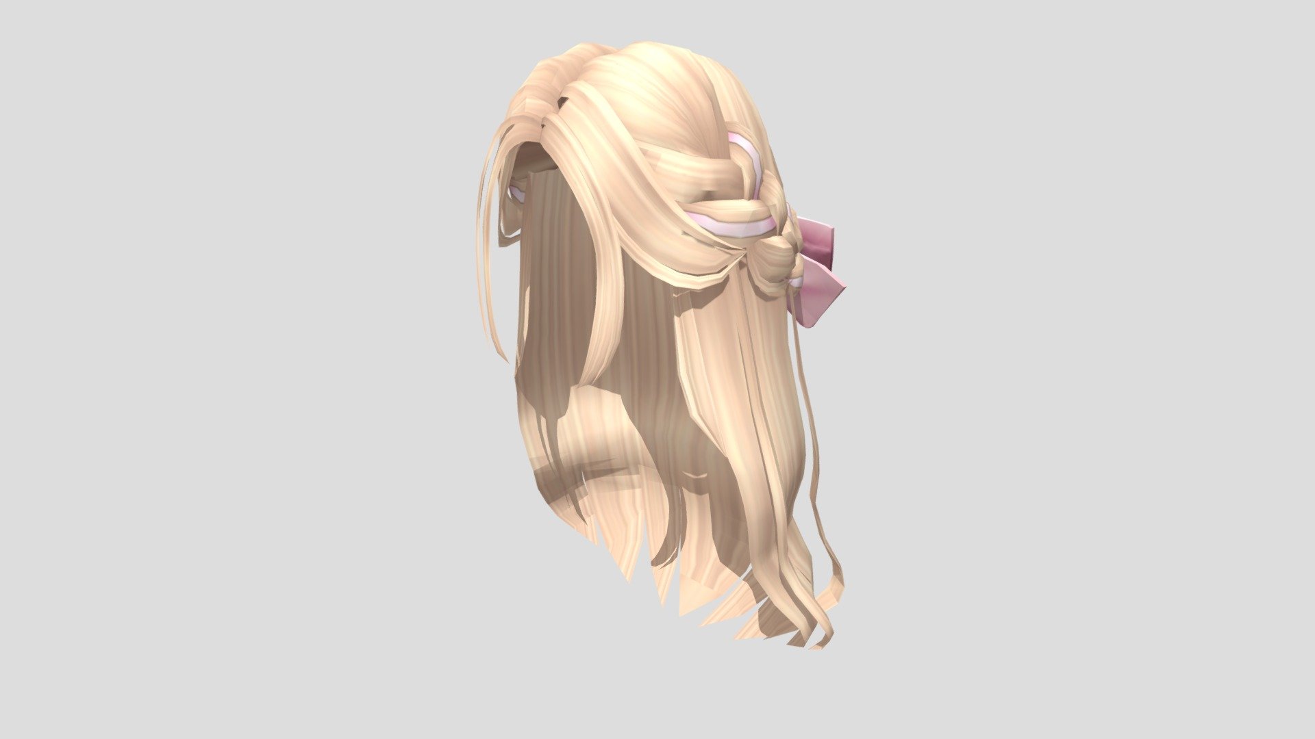 Blond And Pink Hair With Ribbon - Download Free 3D model by Ace-Jane ...
