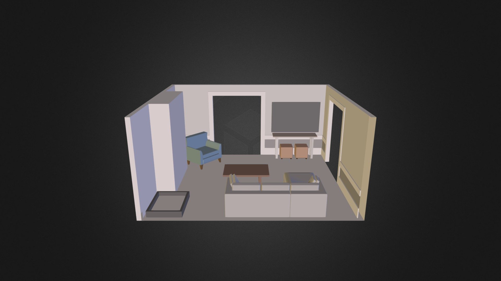 Living Room - 3D model by skrul [fb203b4] - Sketchfab