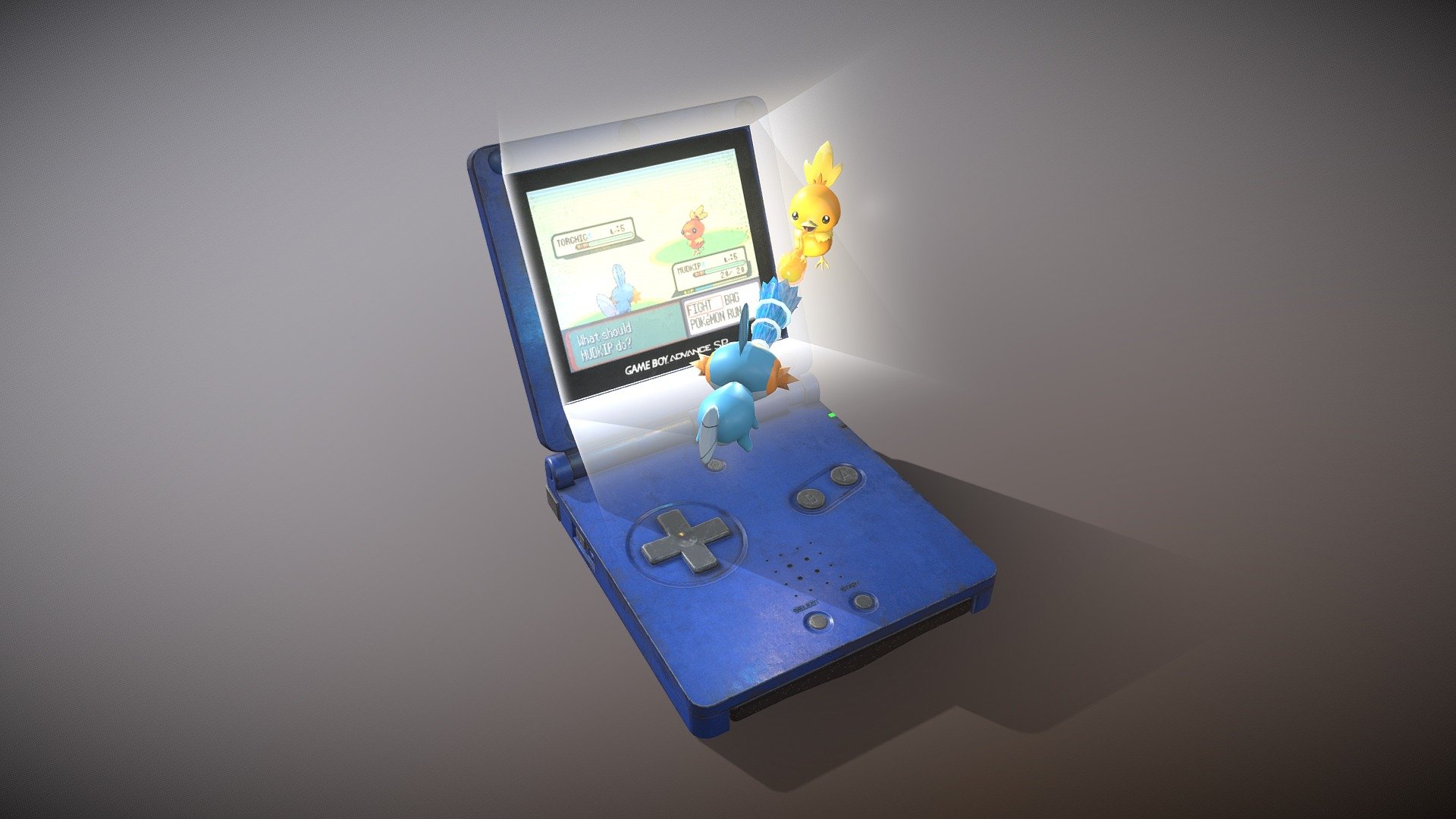 Gameboy Advanced SP: Pokemon Sapphire - 3D model by DEXU [fb2234a ...