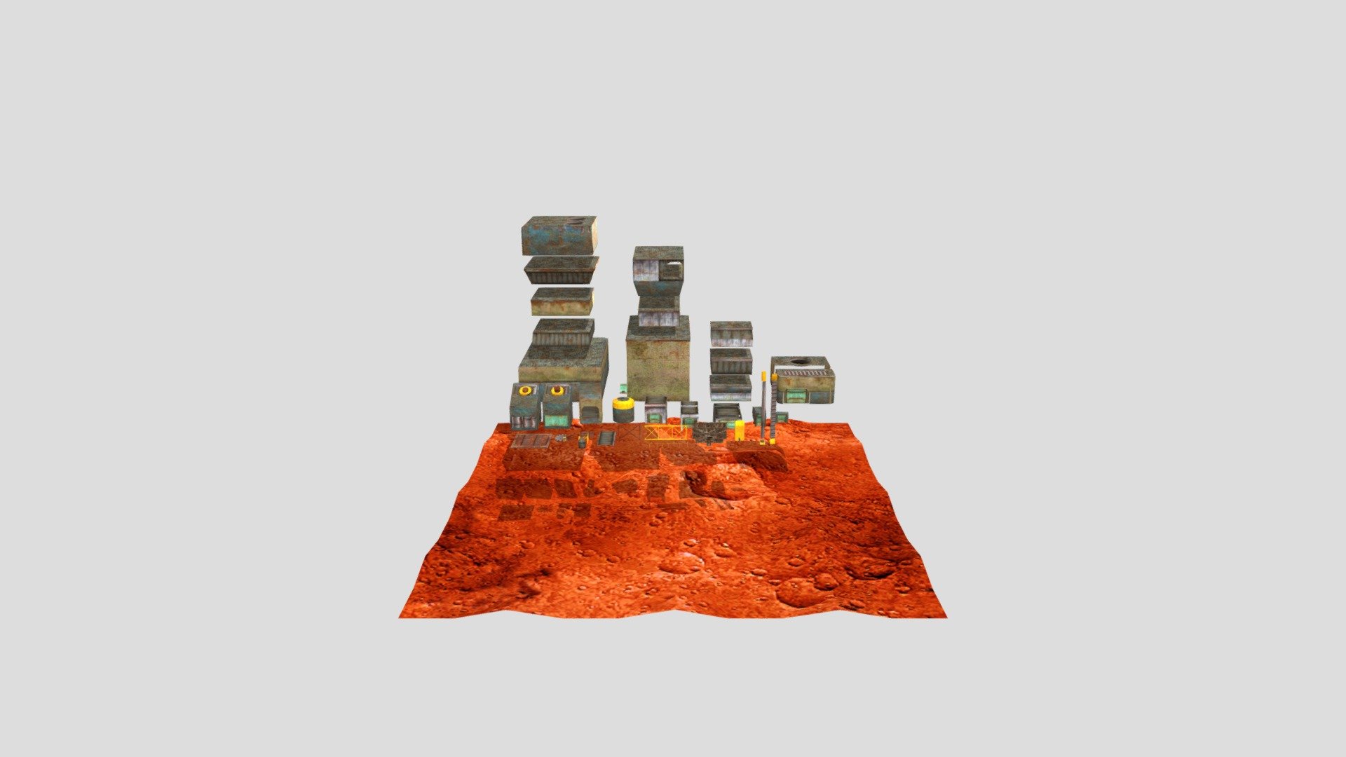 Low Poly Modular Mars Factory - 3D model by benzodiazepain [fb30881 ...