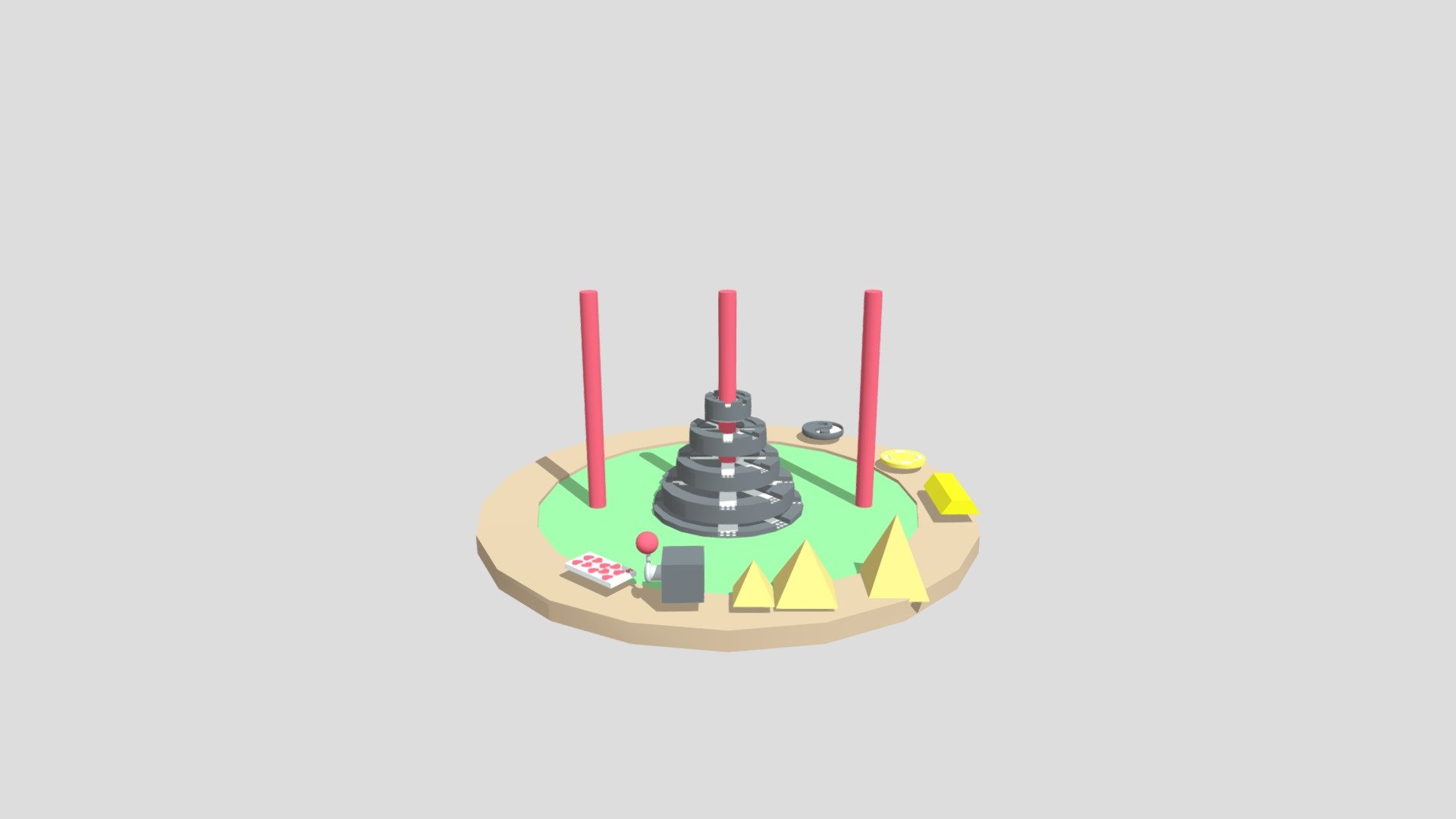 Poker Chip Tower - 3D model by apineda2025 [fb480ae] - Sketchfab