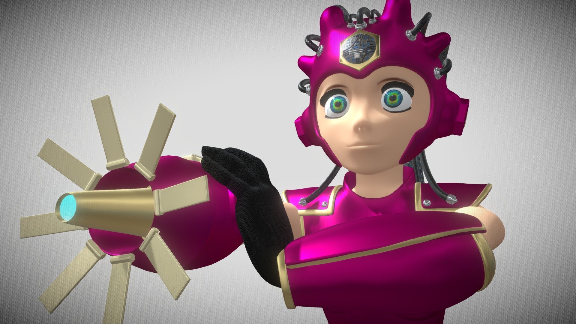 MEGAN - JOVEM ROBO FEMININA (POSE APONTANDO) - Buy Royalty Free 3D ...
