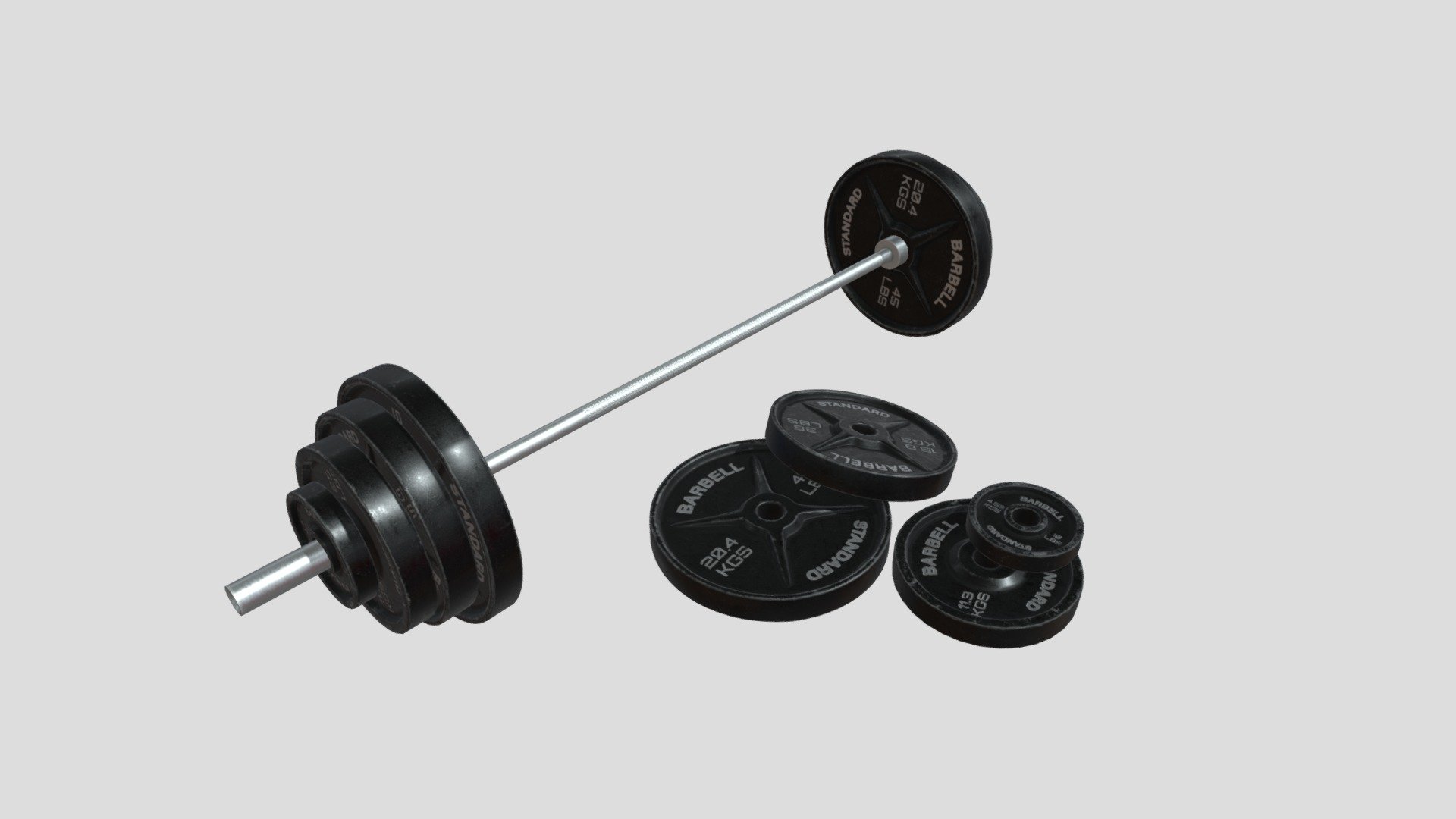 Barbell with 4K and 2K Textures - Buy Royalty Free 3D model by ...