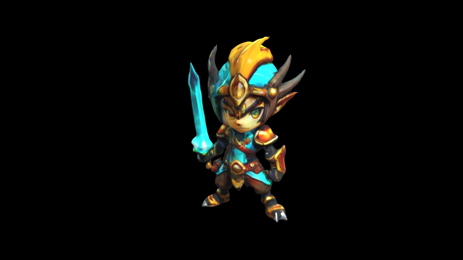 An elf with a fearsome expression, dressed in ar - Download Free 3D ...