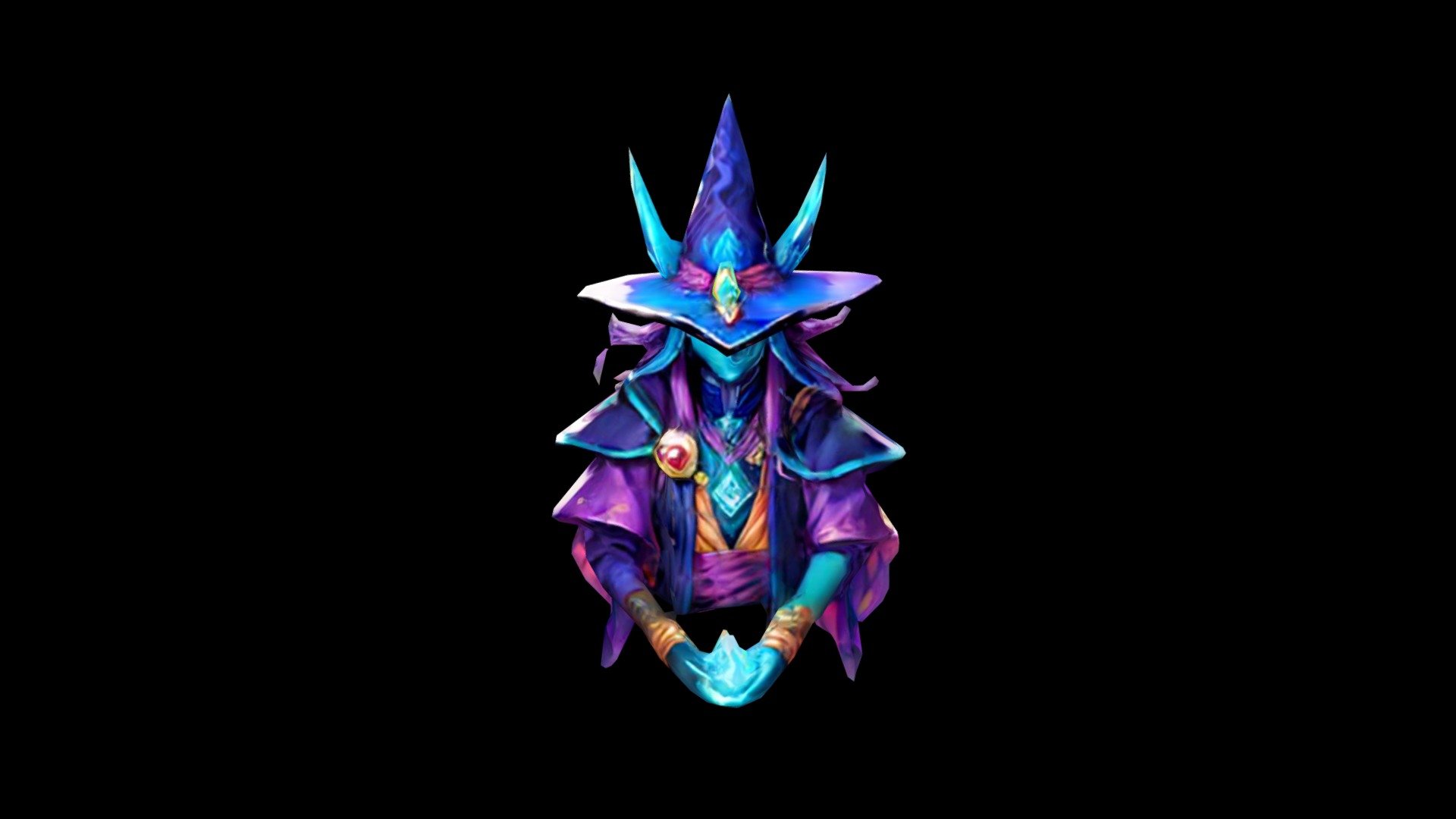 Illustration of a magical figure with blue skin, - Download Free 3D ...