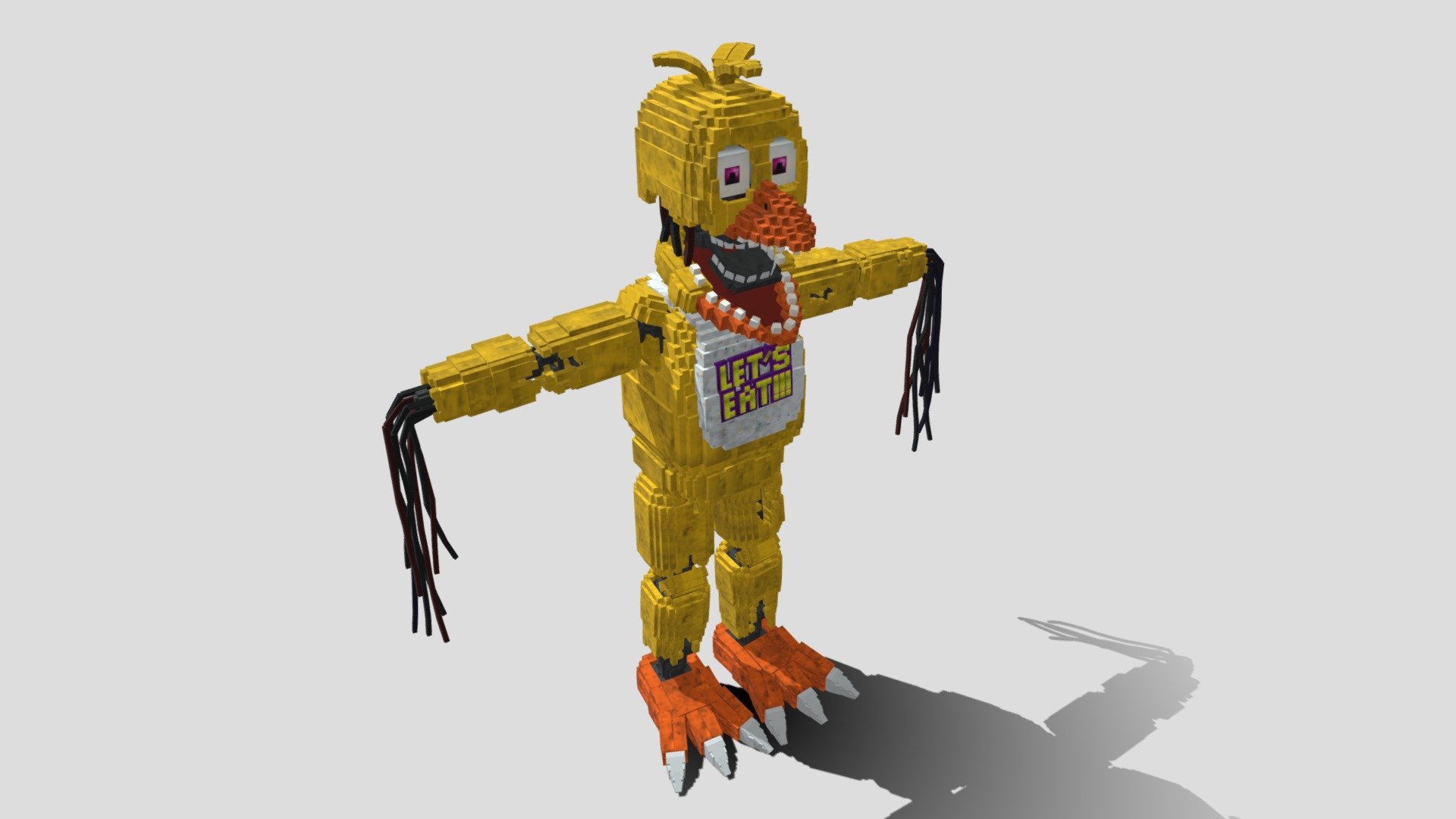 Withered Chica [Minecraft] - 3D model by Kidey11 [fb73e66] - Sketchfab