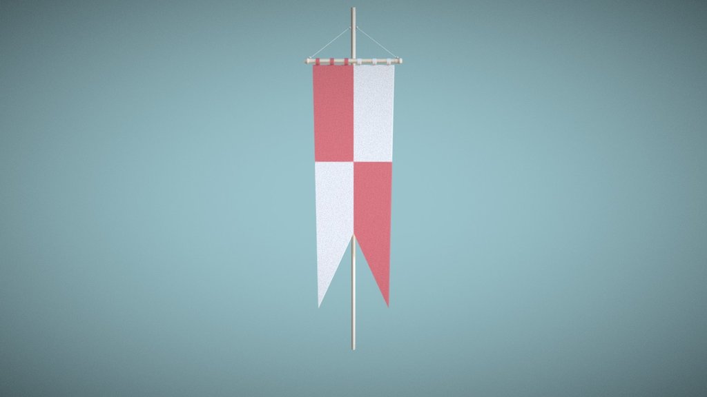Standing Banner Heraldry Red - Download Free 3D model by KThies ...