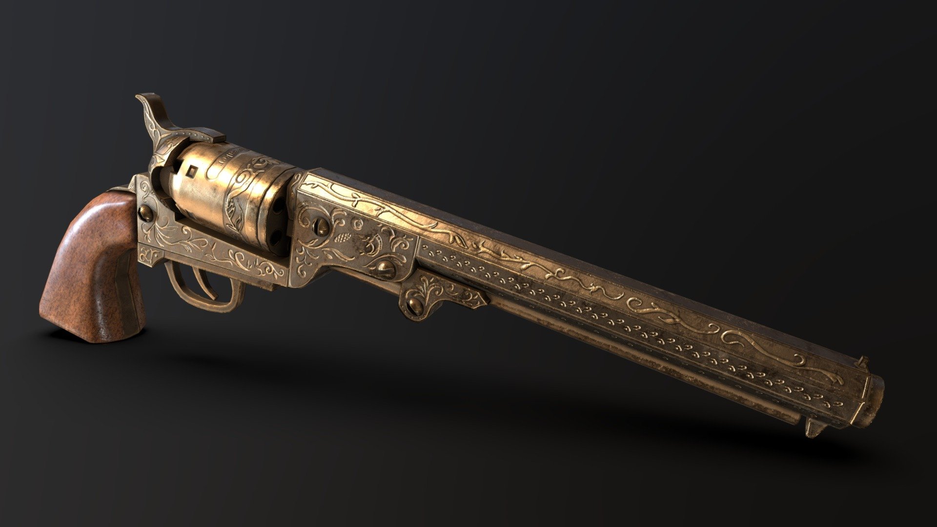 Fancy Revolver - 3D model by an Arzour (@an_arzour) [fb766ff] - Sketchfab