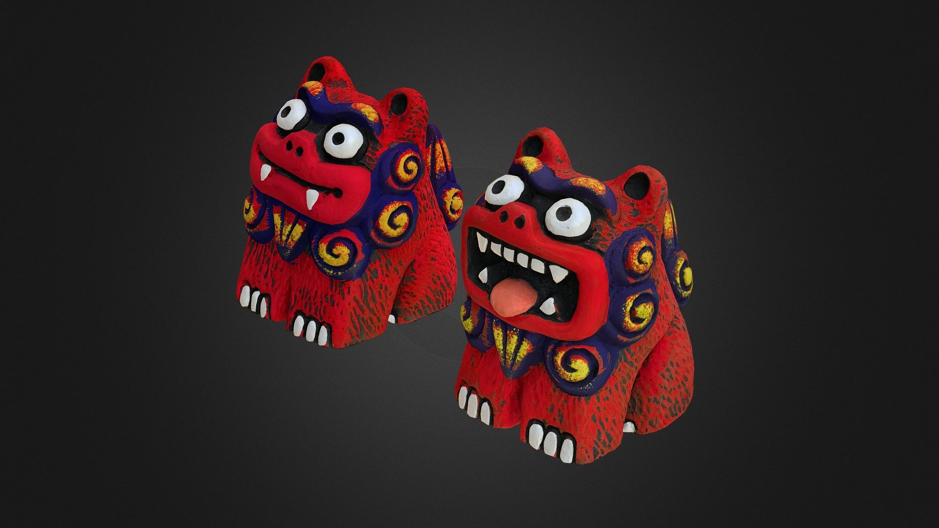 Two small Okinawan Shisa (reupload) - 3D model by Vlad (@ssh4) [fb78b7d ...