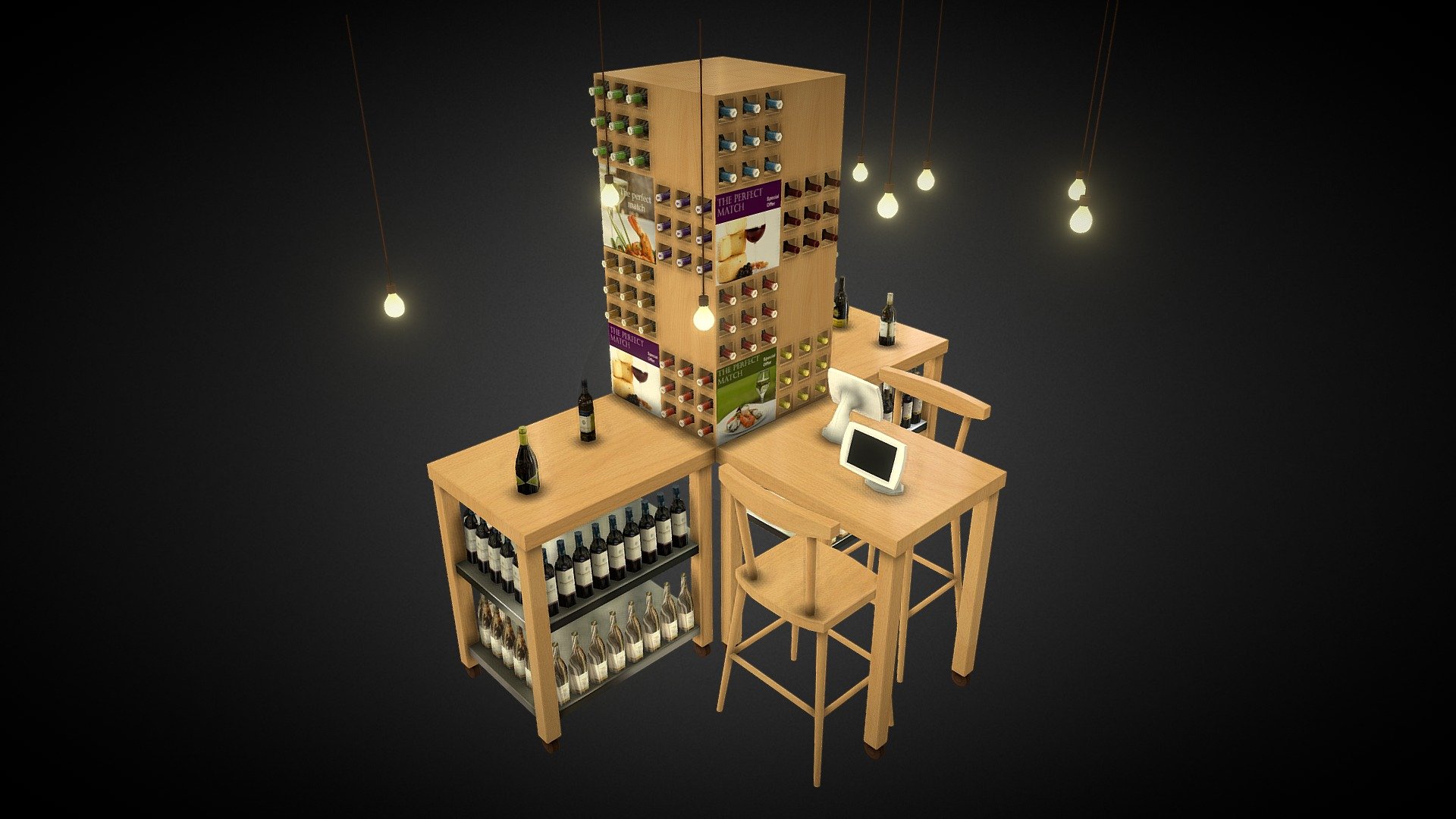 Wine Tasting Station - Buy Royalty Free 3D model by richardK [fb7f0e3 ...