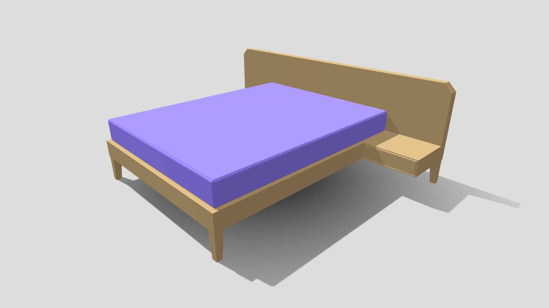 Low Poly Bed #5 - Download Free 3D model by JustBlender [fb80e92 ...