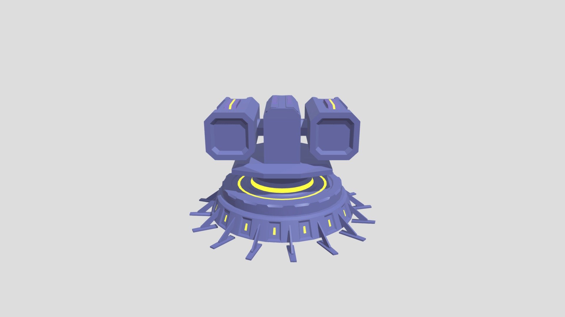 Futuristic Laser Turret - Game Ready - 3D model by Peter (@rafetp203 ...