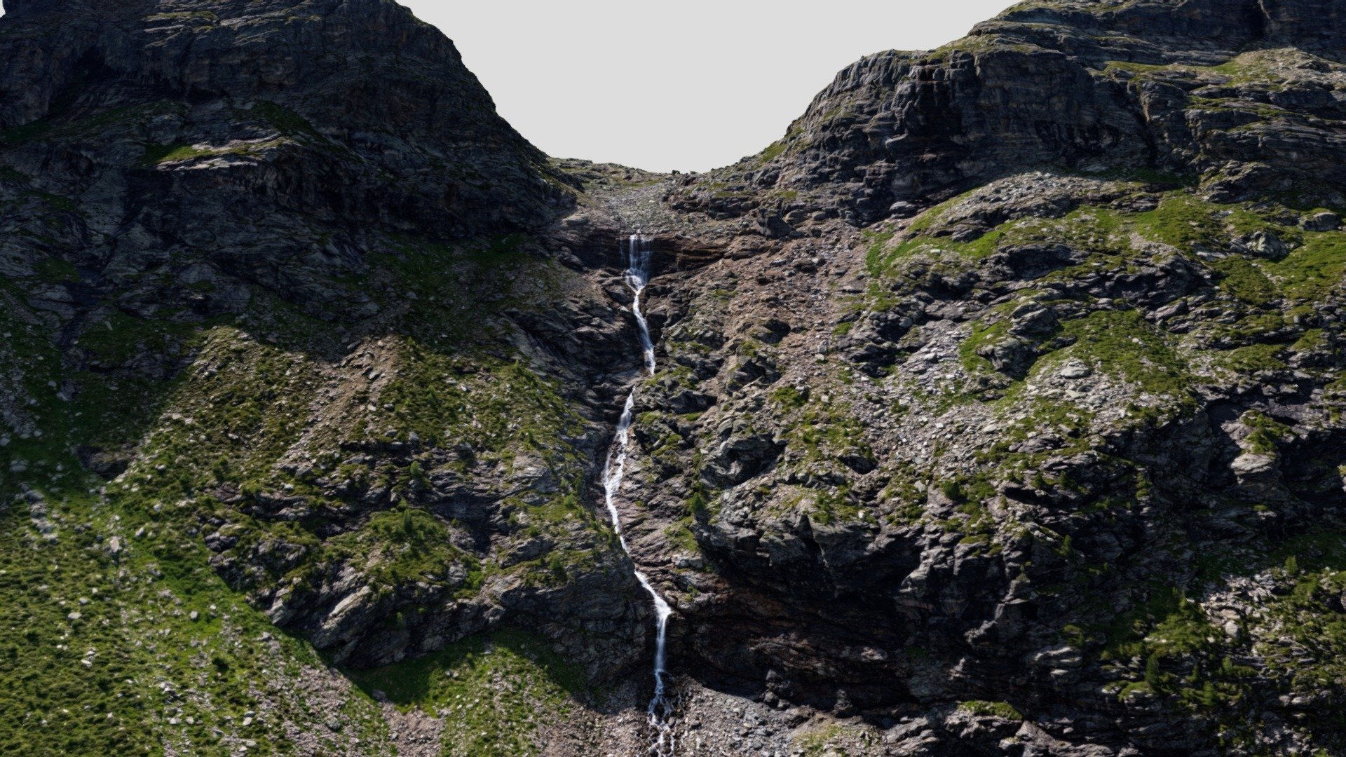 Mountain Valley Waterfall - 3D model by Azad Balabanian (@azadbal ...