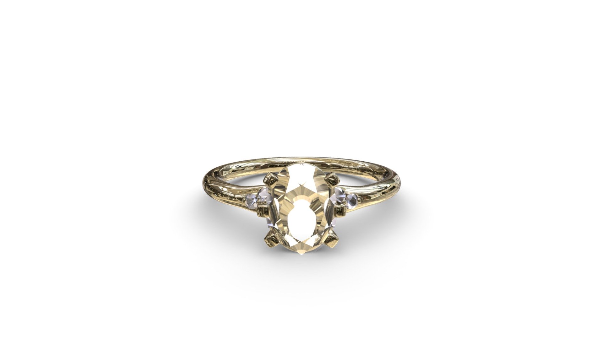 Custom Oval 6 Prong Ring Design - 3D model by Luis Rocha ...