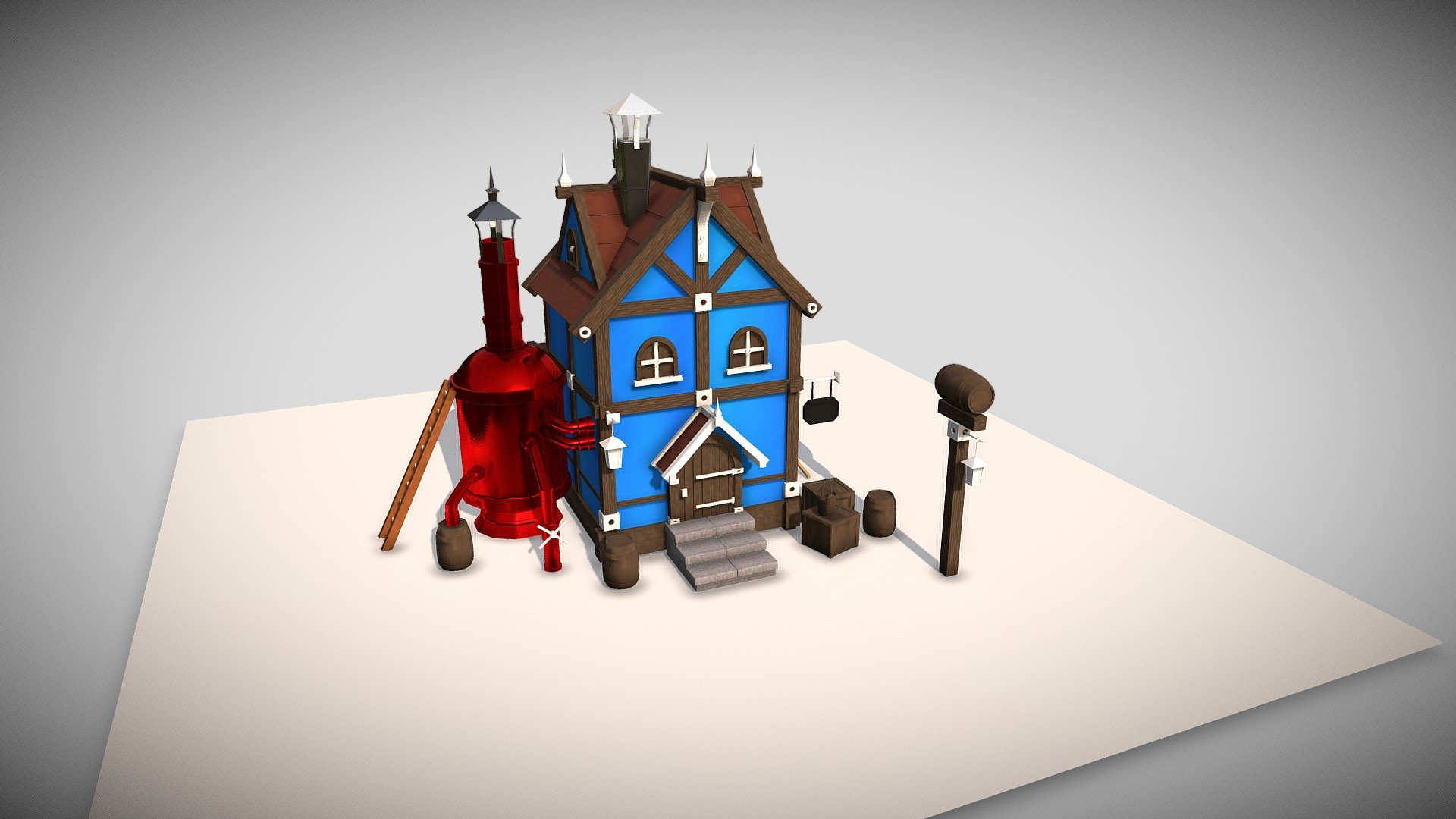House with HD Textures - Download Free 3D model by GPlanet [fb9a5d0 ...