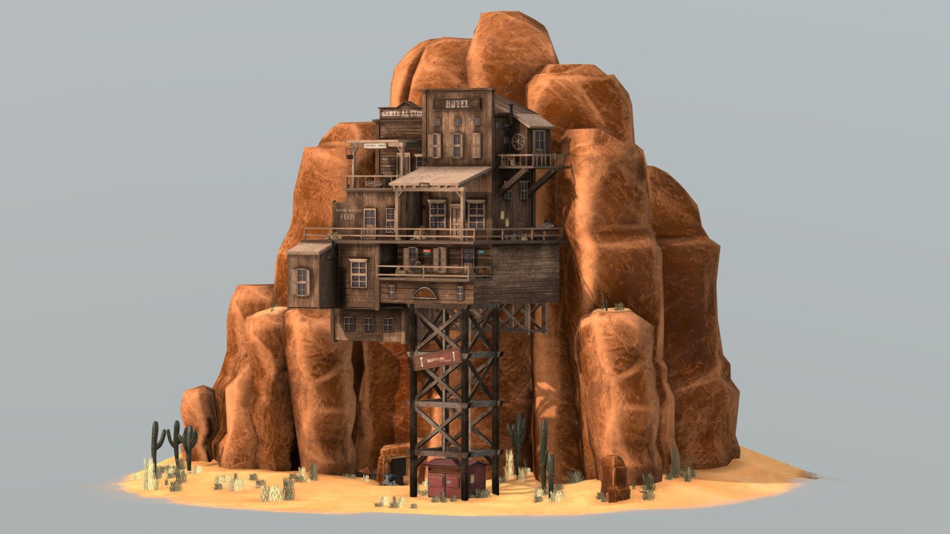 Wild west - Download Free 3D model by Andrea Castillo García (@yerwi ...