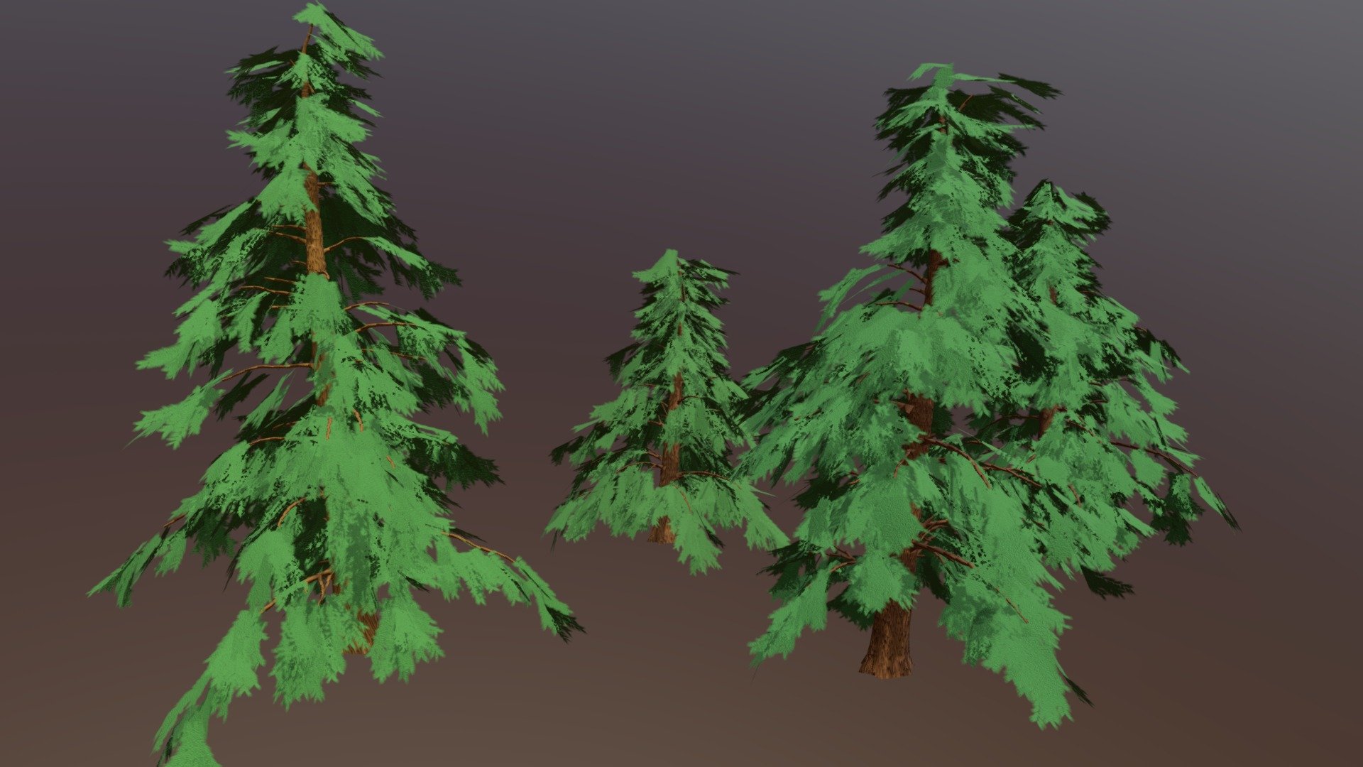 4 Comicstyle Firs Tree pack (low-Poly) - Download Free 3D model by ...
