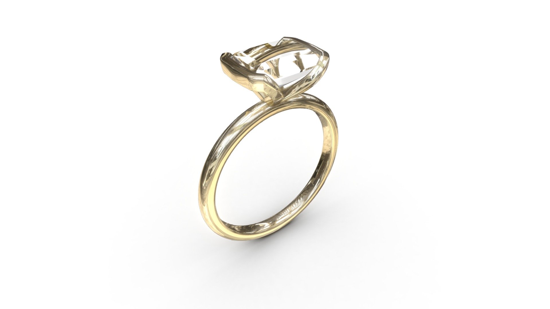 "V" Custom Gem Setting Radiant 1.70 q - 3D model by Luis Rocha ...
