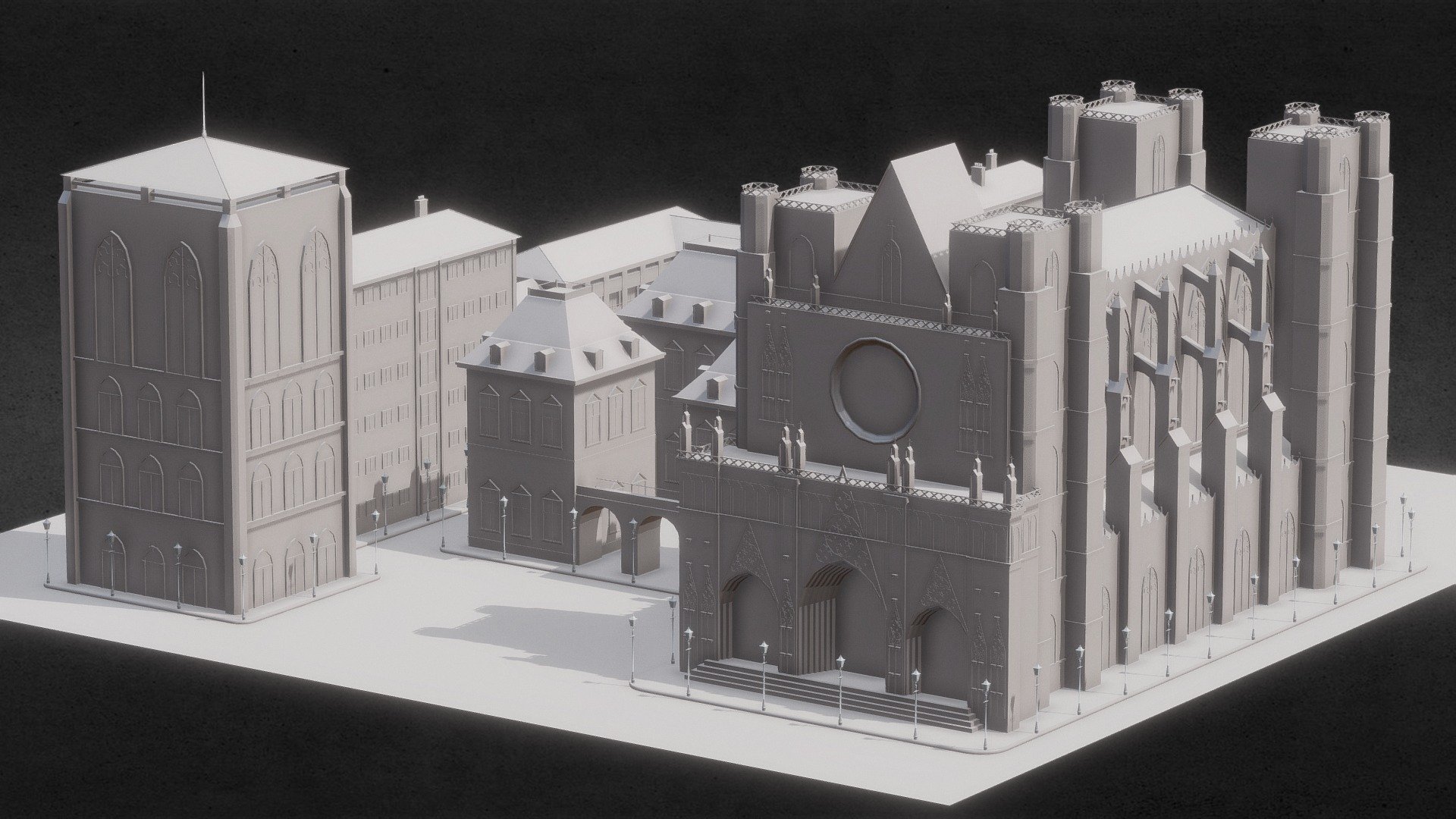 Buildings based on Lyon city - 3D model by leonardo Corrêa ...