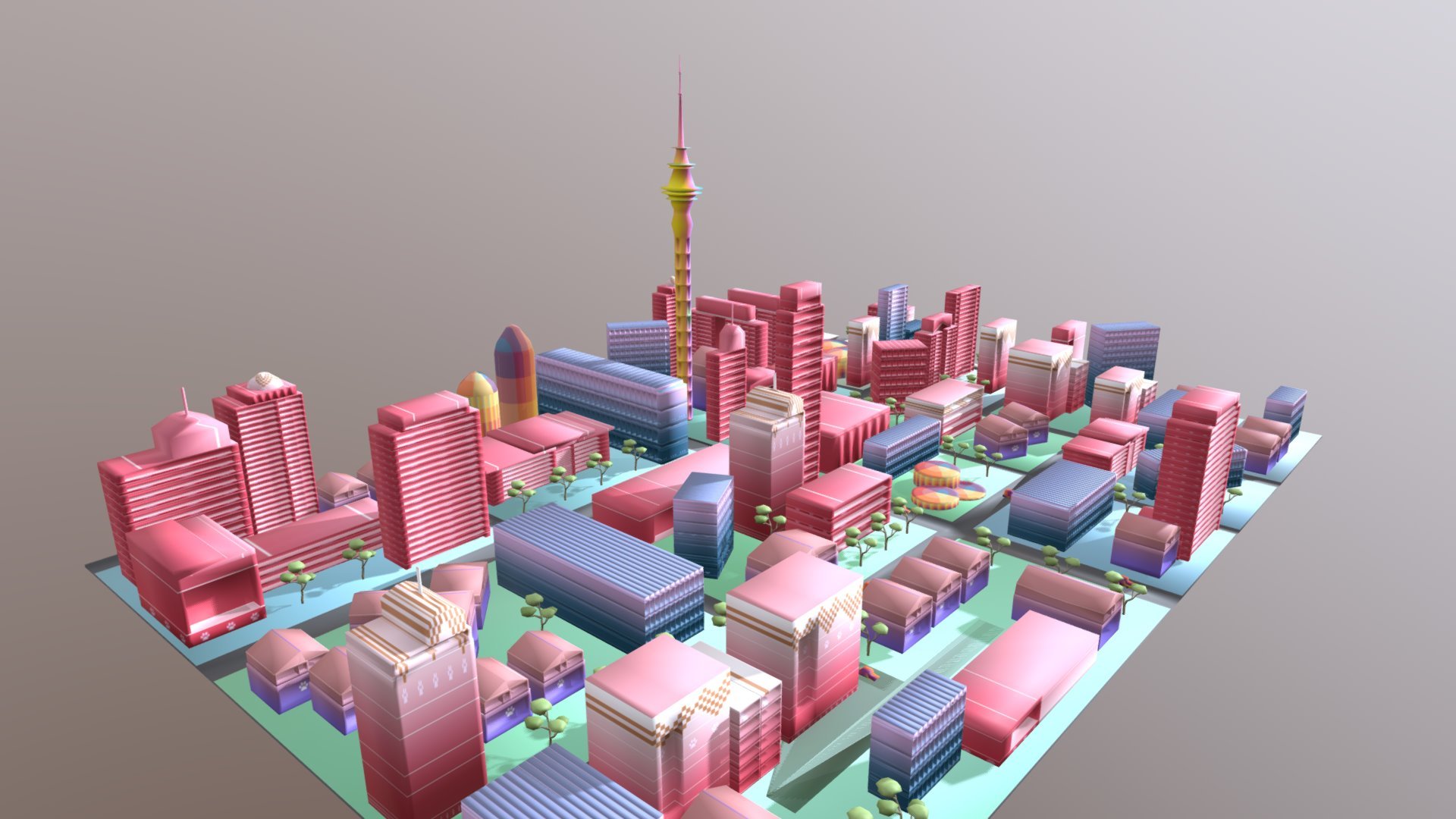3D-ENVIRONMENT-CITY - 3D model by freyabb [fba8b82] - Sketchfab