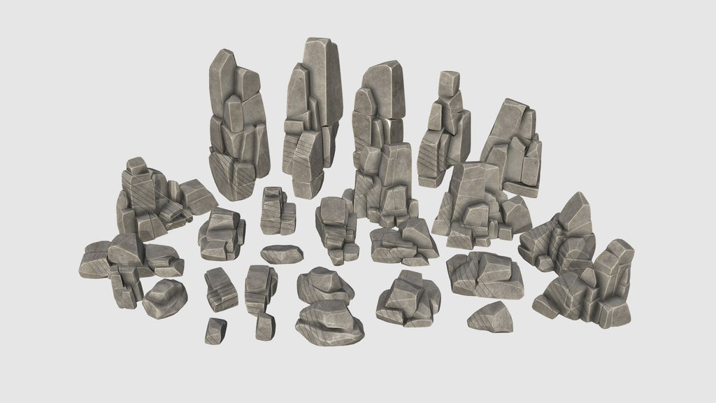Stylized Rock - A 3D model collection by Mega 3D (@3dlandscape) - Sketchfab