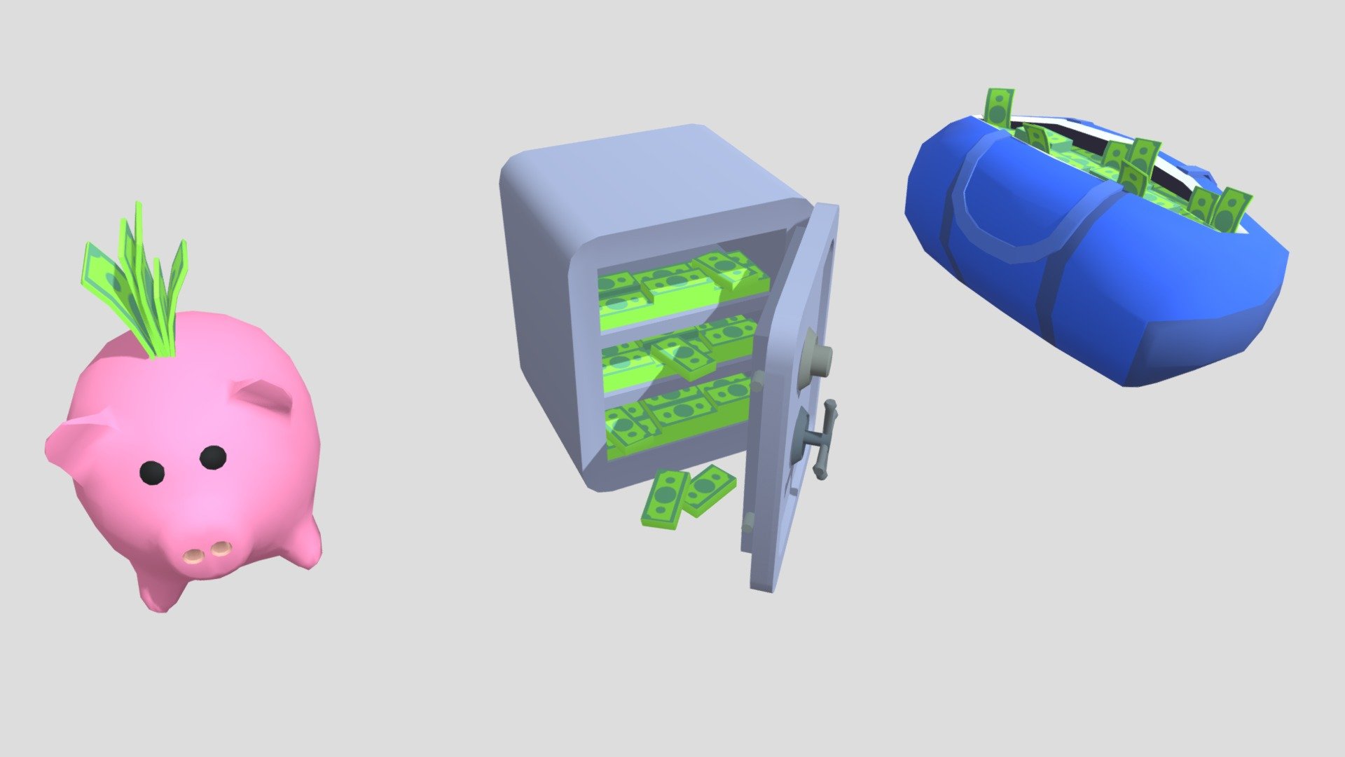 Pig money box, Bag money, Safe - 3D model by CC (@ccsf) [fba9e3b ...