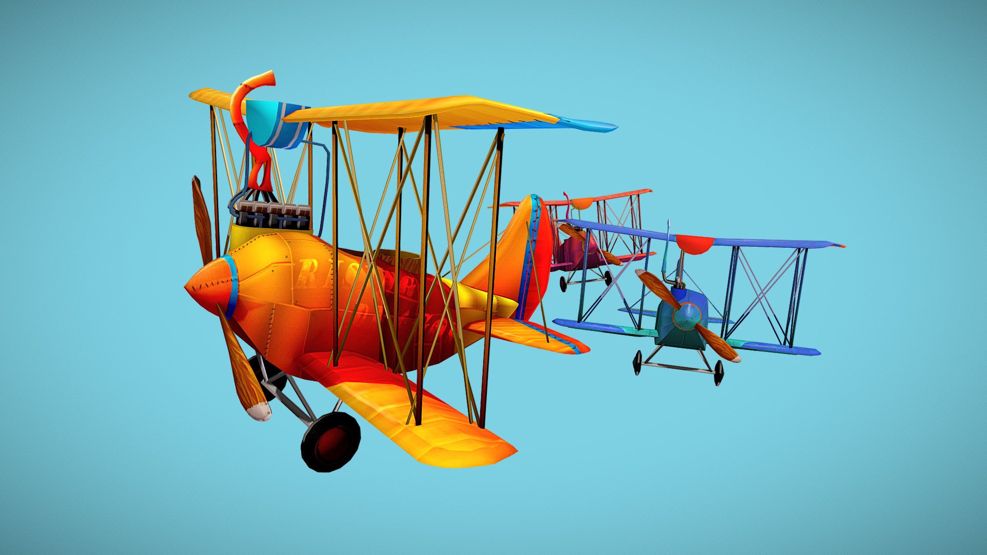 The Flying Trio - 3D model by ValentijnVanSeveren [fbaa214] - Sketchfab