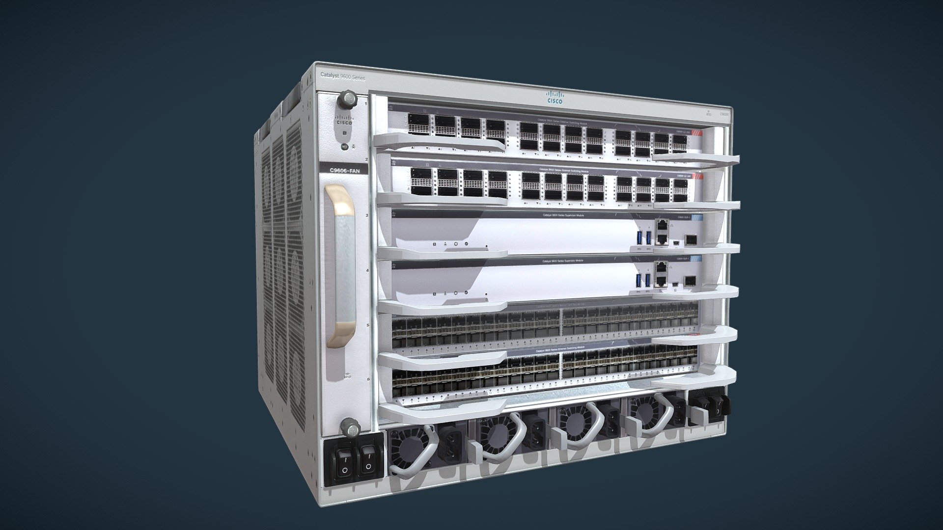C9606R Chassis - 3D model by Cisco IBNG media [fbaf7c1] - Sketchfab