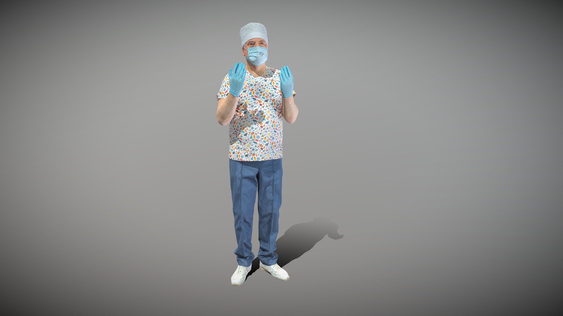 Adult surgeon doctor with mask and gloves 61 - Buy Royalty Free 3D ...