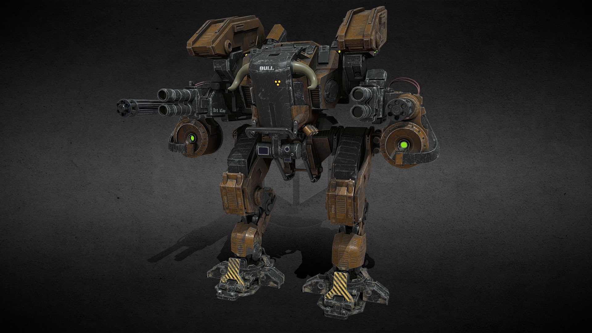 Mech in military style - 3D model by 3D_Kod [fbb8ac0] - Sketchfab