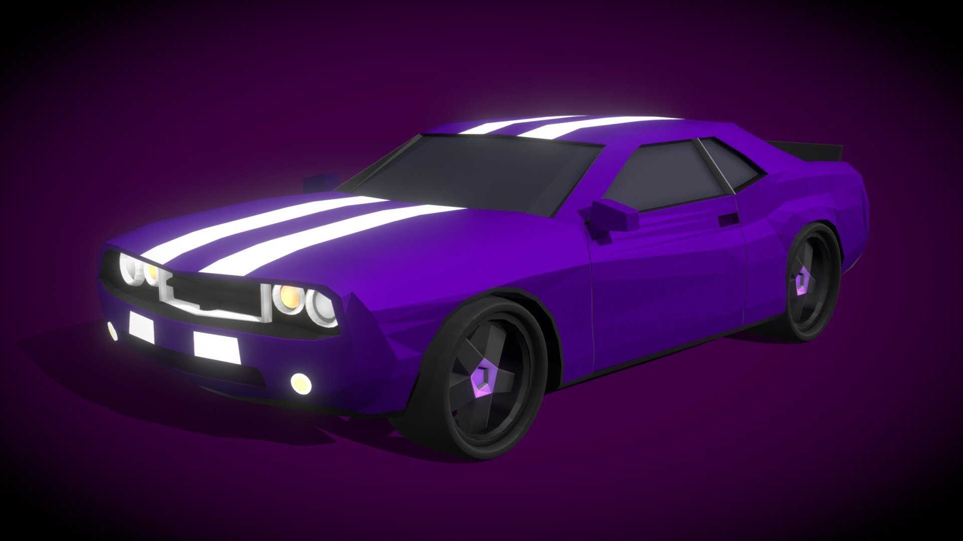 Low Poly Dodge Challenger 2008 - Download Free 3D model by MWHD Models ...