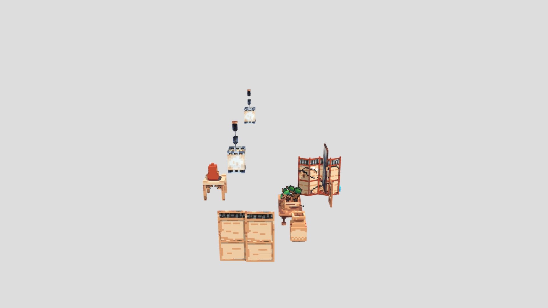 Japanese furniture (Minecraft) - 3D model by ctosbb17 [fbc16e0] - Sketchfab