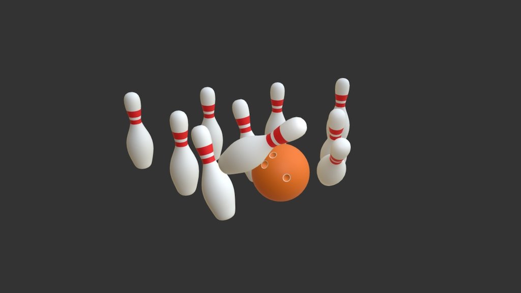 Section 3: Bowling Pins and Ball Scene - 3D model by Zac Paladino ...