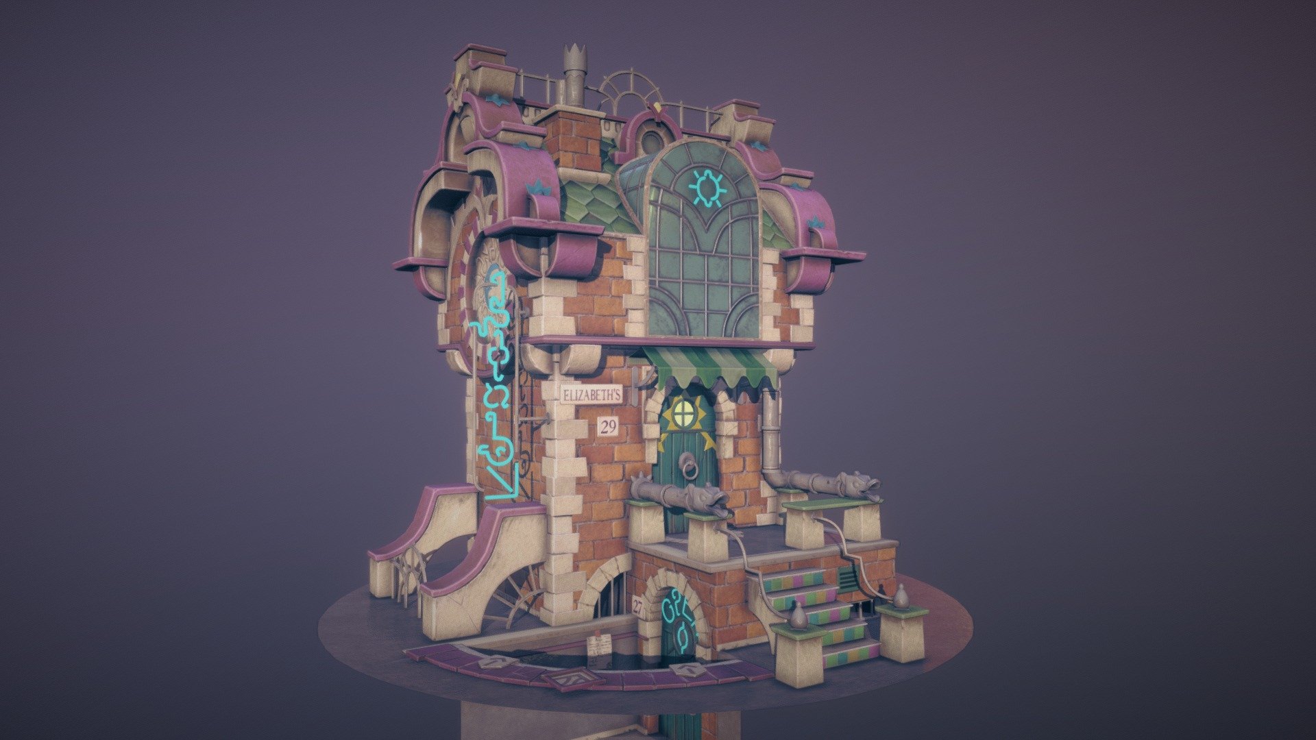 Neon House - 3D model by duckyplain [fbce0be] - Sketchfab