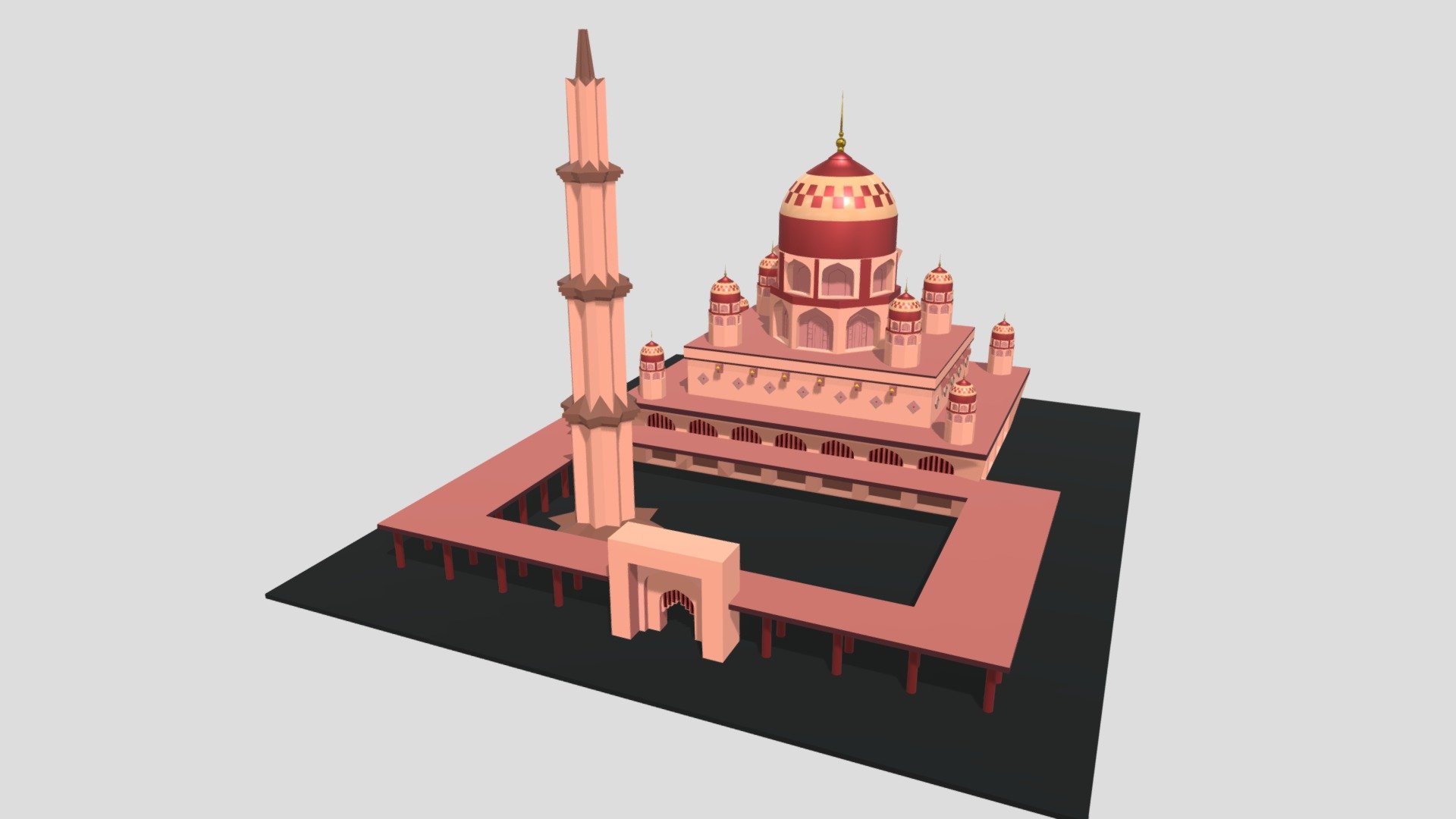 Masjid Putrajaya - Download Free 3D model by huda.n [fbd256f] - Sketchfab